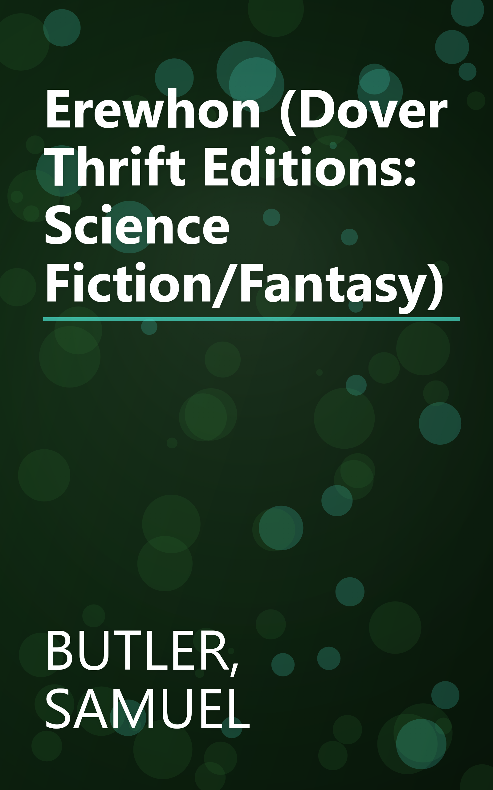 Erewhon (Dover Thrift Editions: Science Fiction/Fantasy) book cover