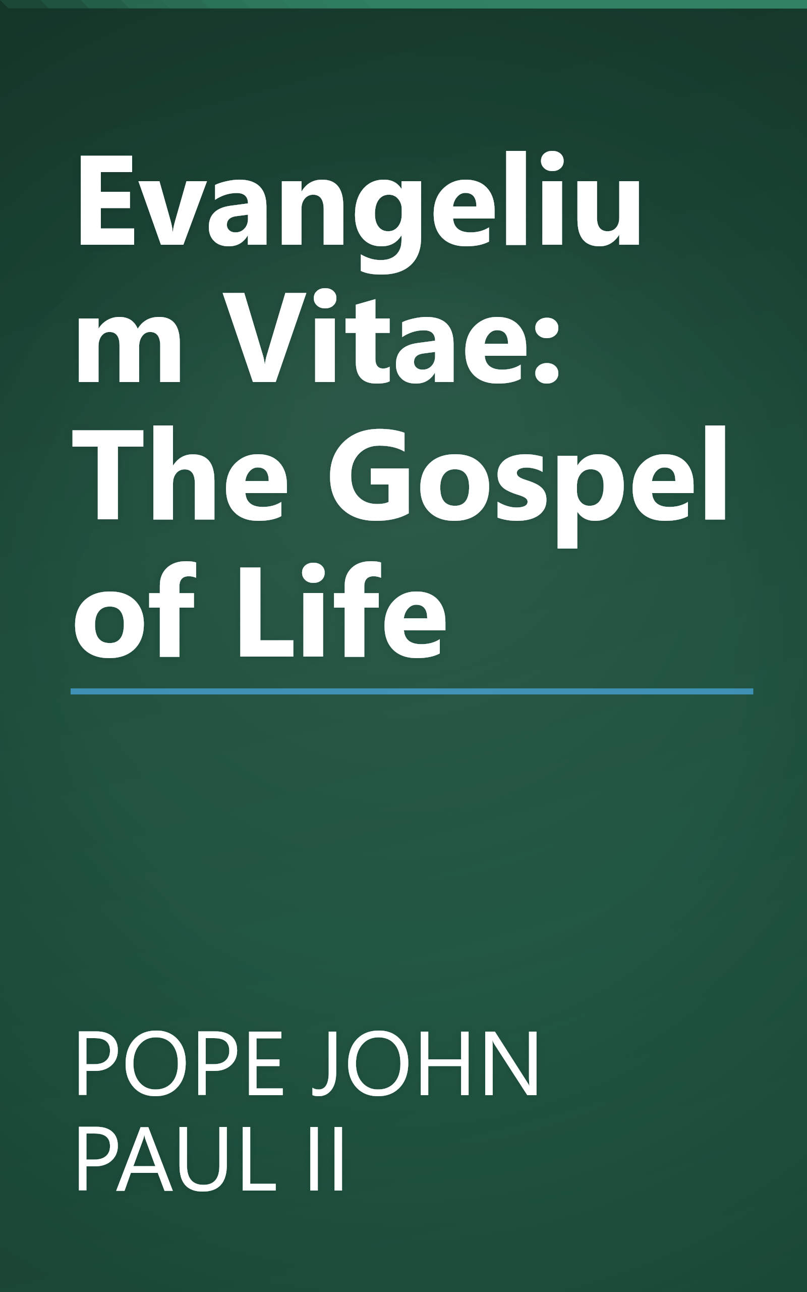 Evangelium Vitae: The Gospel of Life book cover