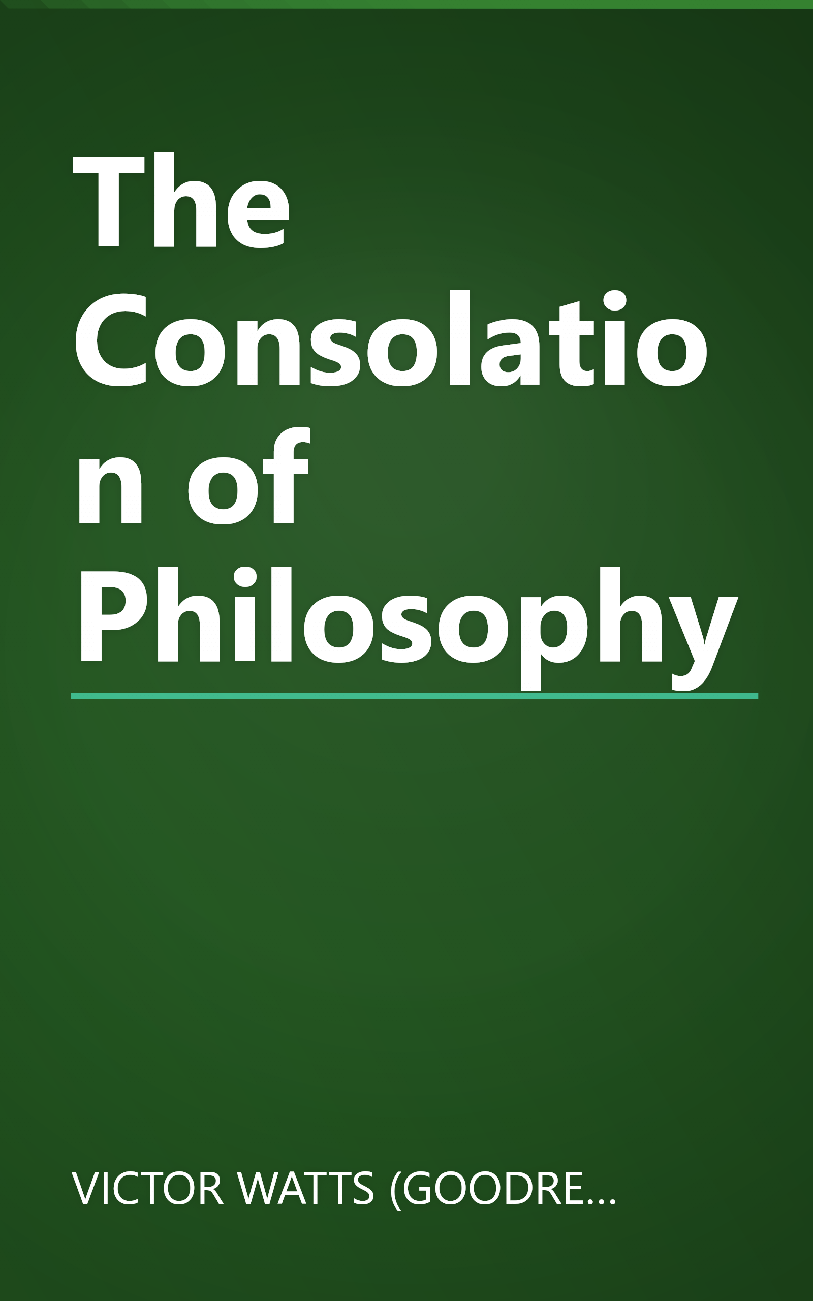 The Consolation of Philosophy book cover