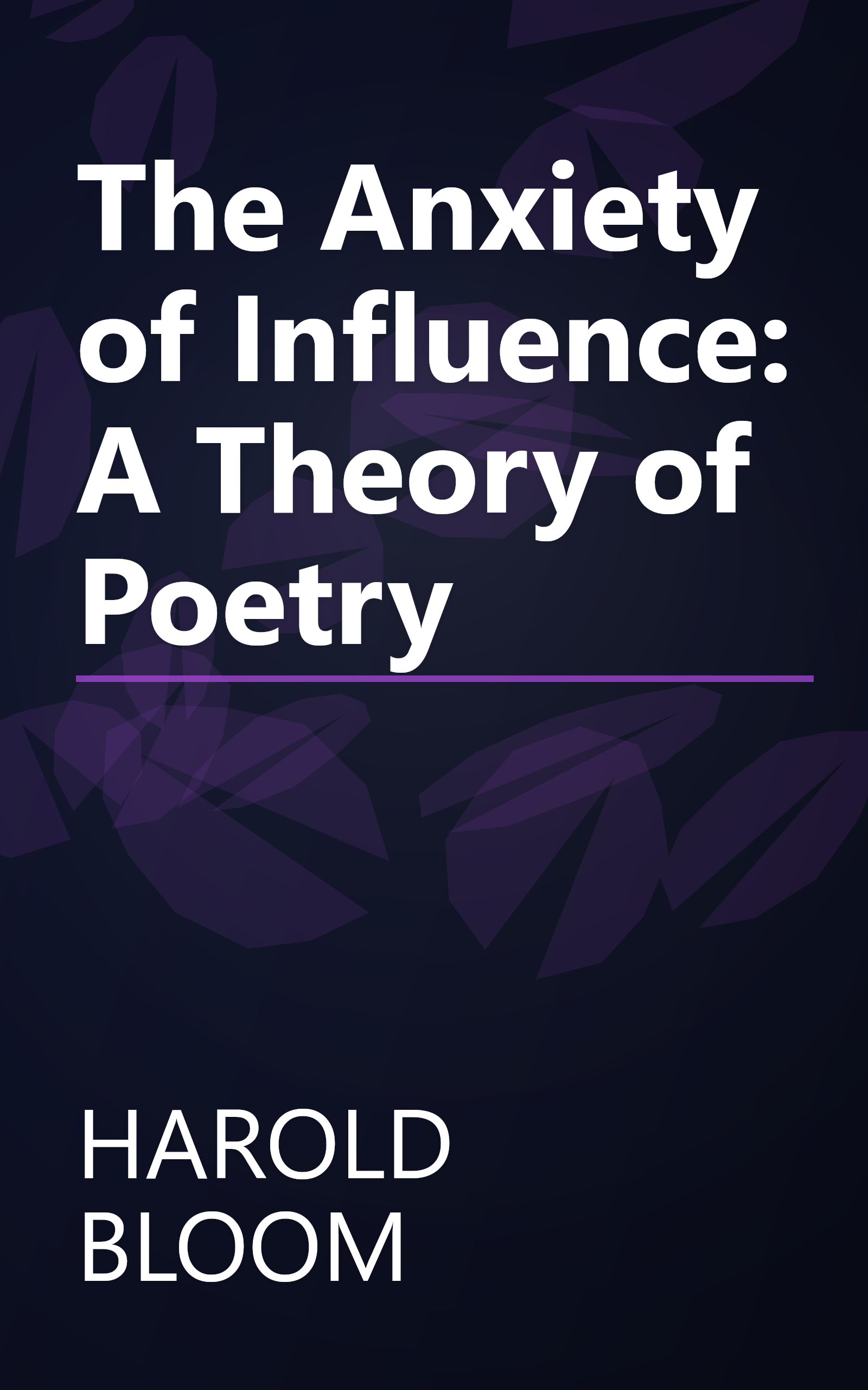 The Anxiety of Influence: A Theory of Poetry book cover