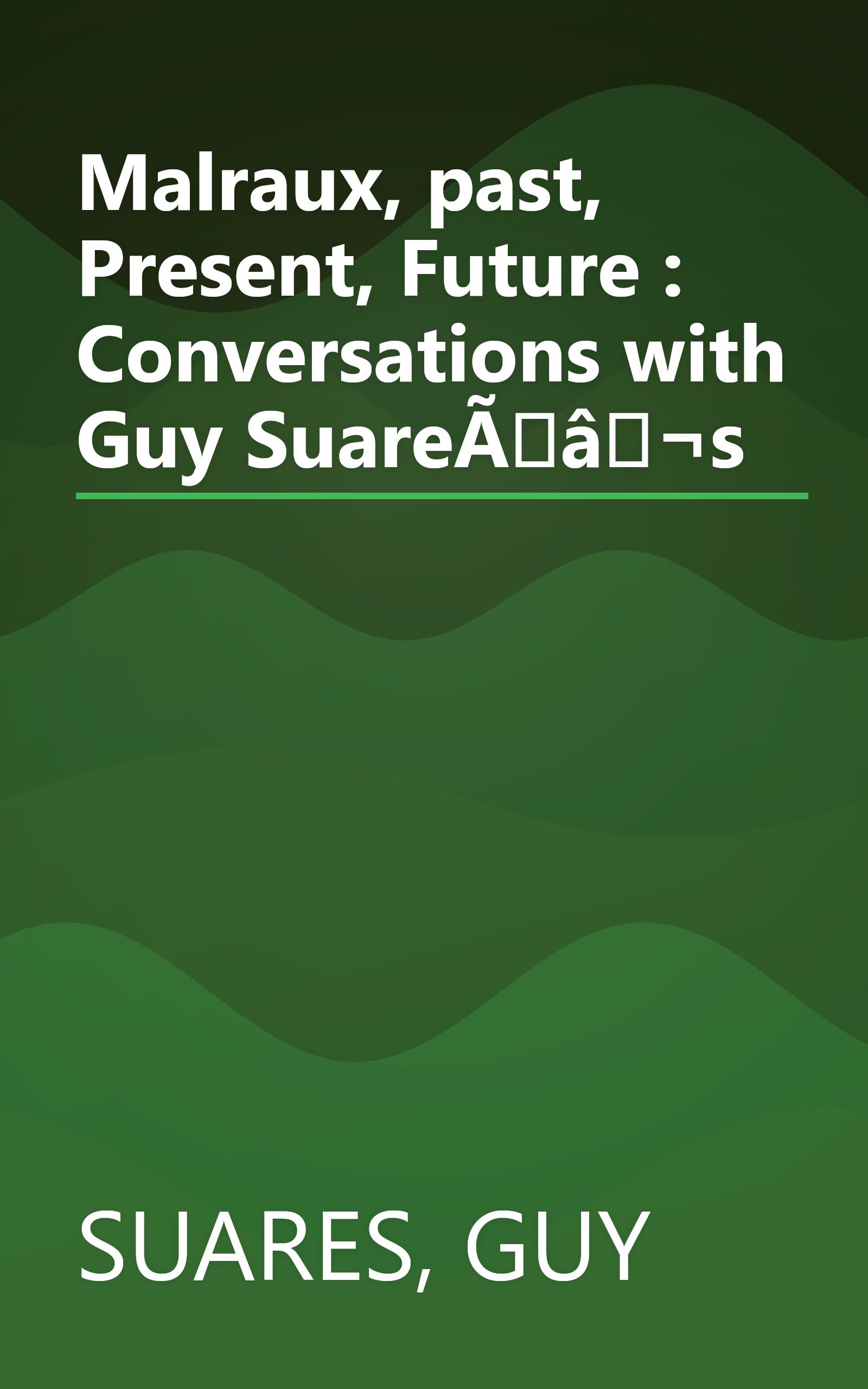 Malraux, past, Present, Future : Conversations with Guy SuareÃâ¬s book cover