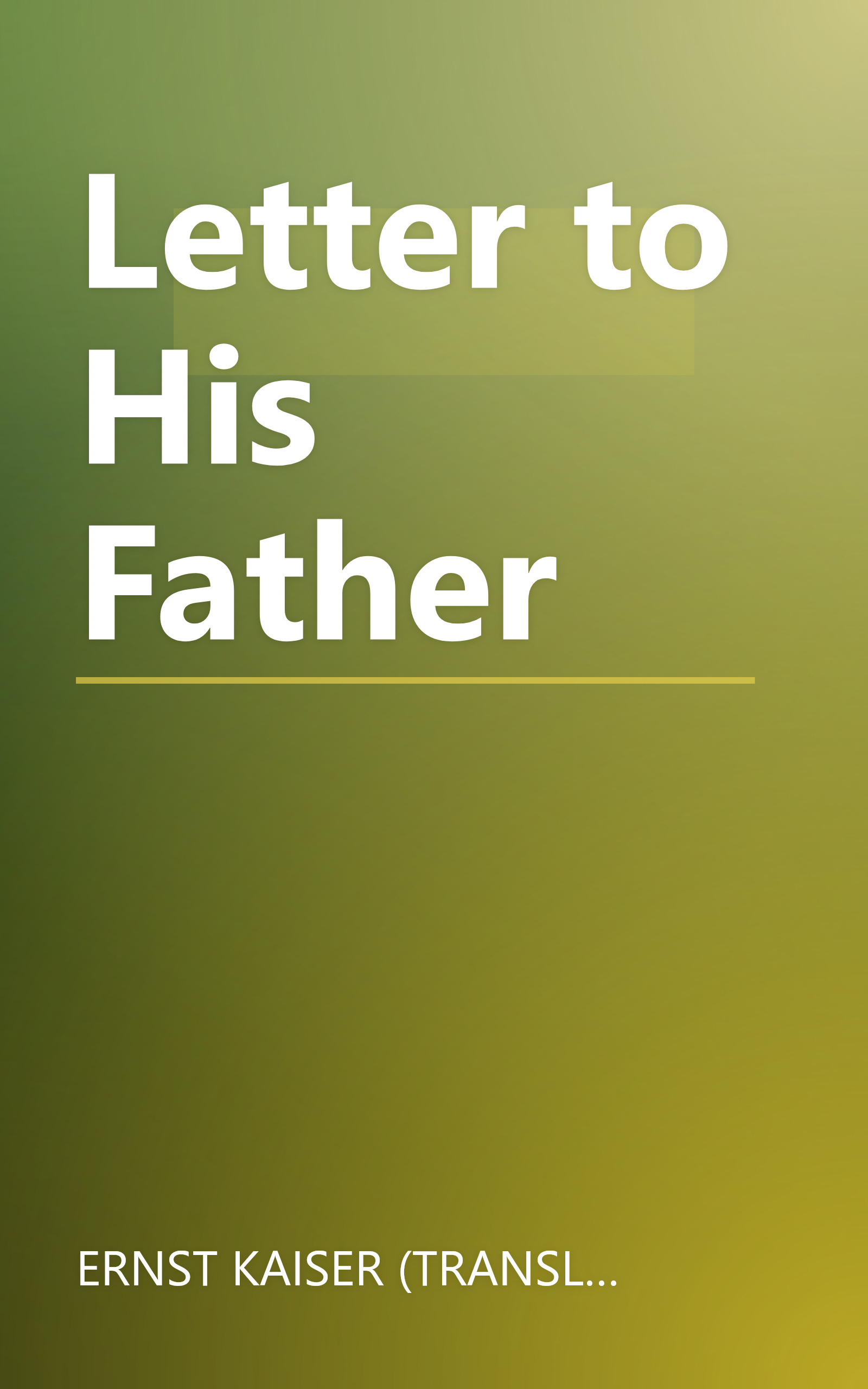 Letter to His Father book cover