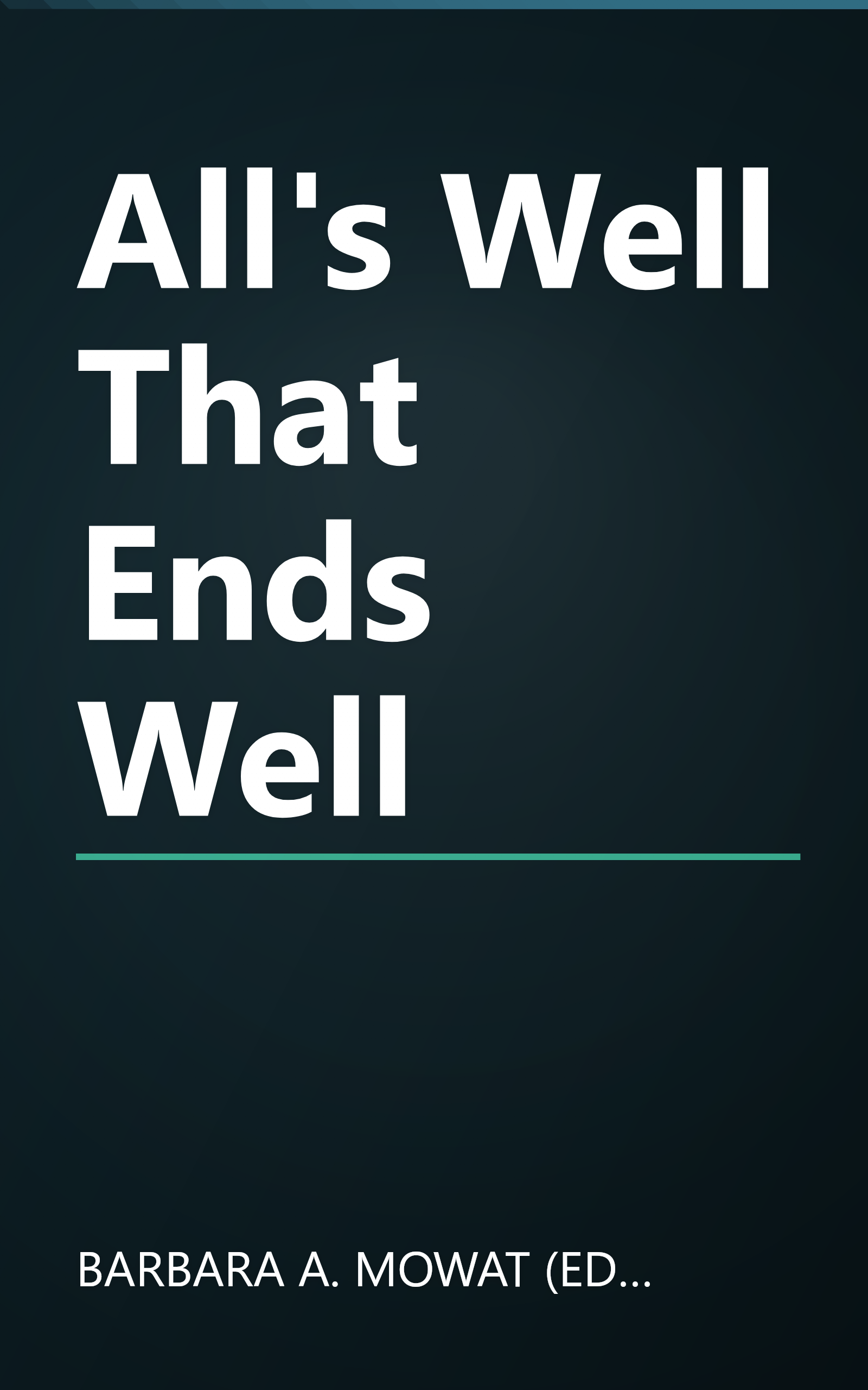All's Well That Ends Well book cover