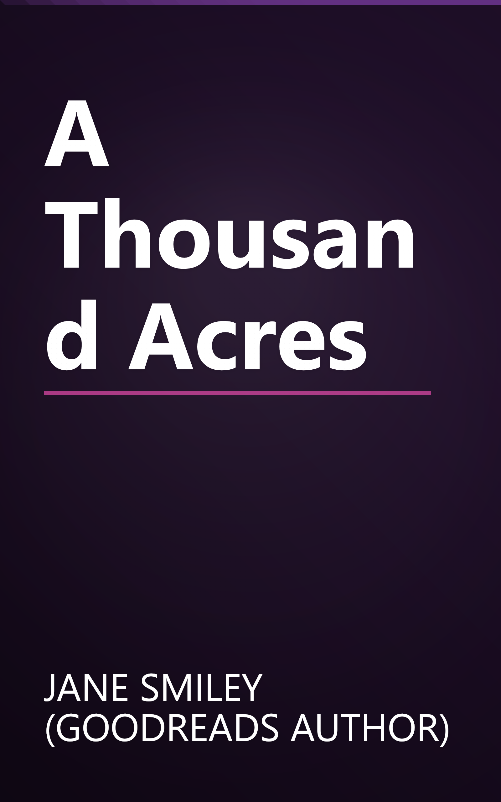 A Thousand Acres book cover