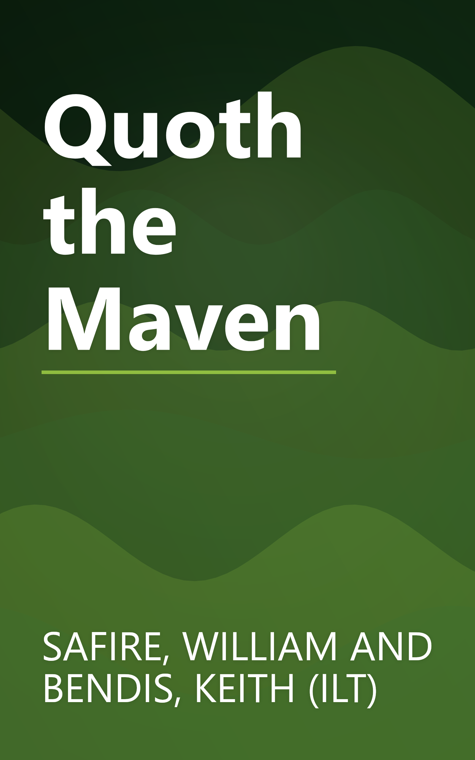 Quoth the Maven book cover