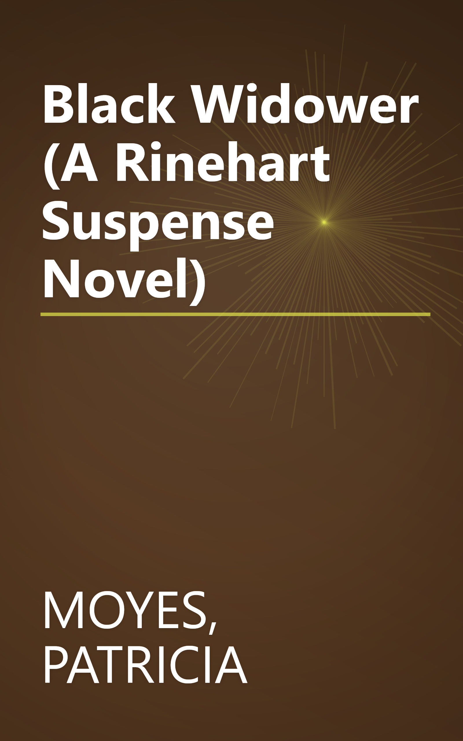 Black Widower (A Rinehart Suspense Novel) book cover