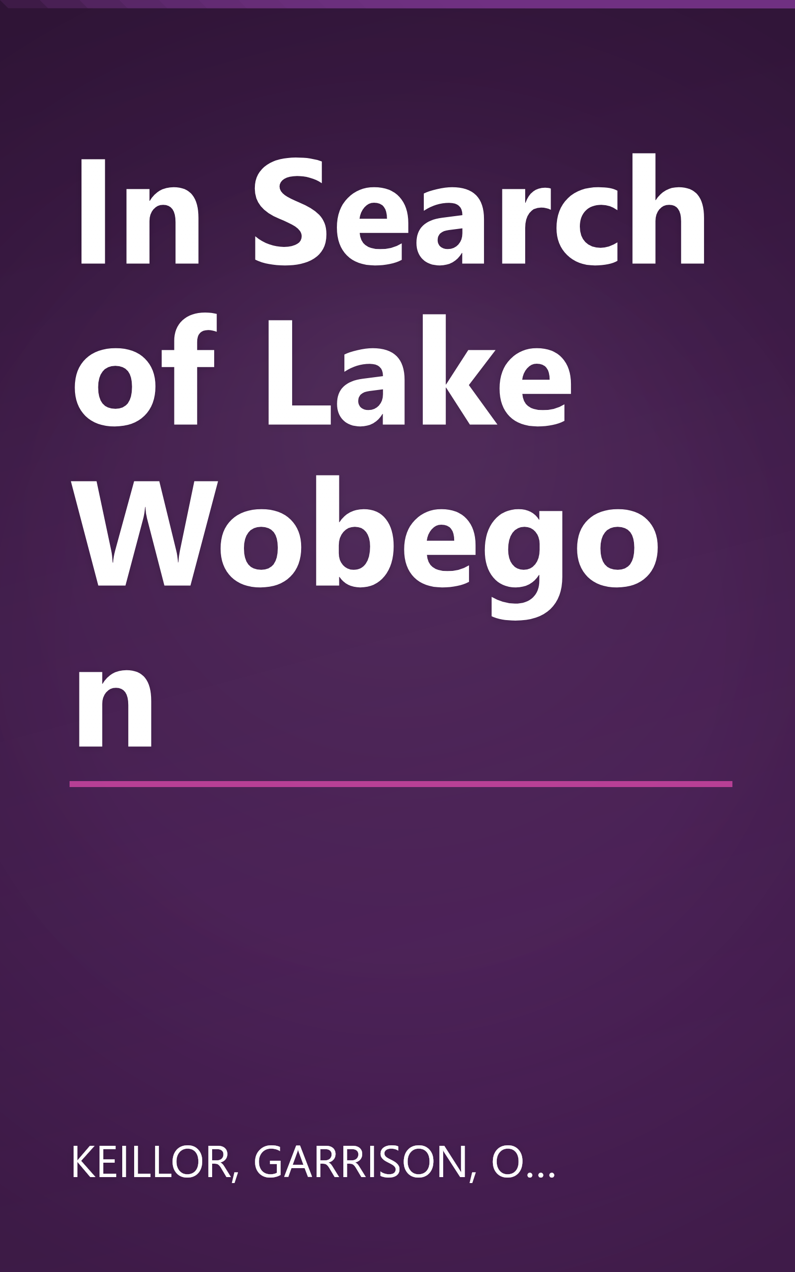 In Search of Lake Wobegon book cover