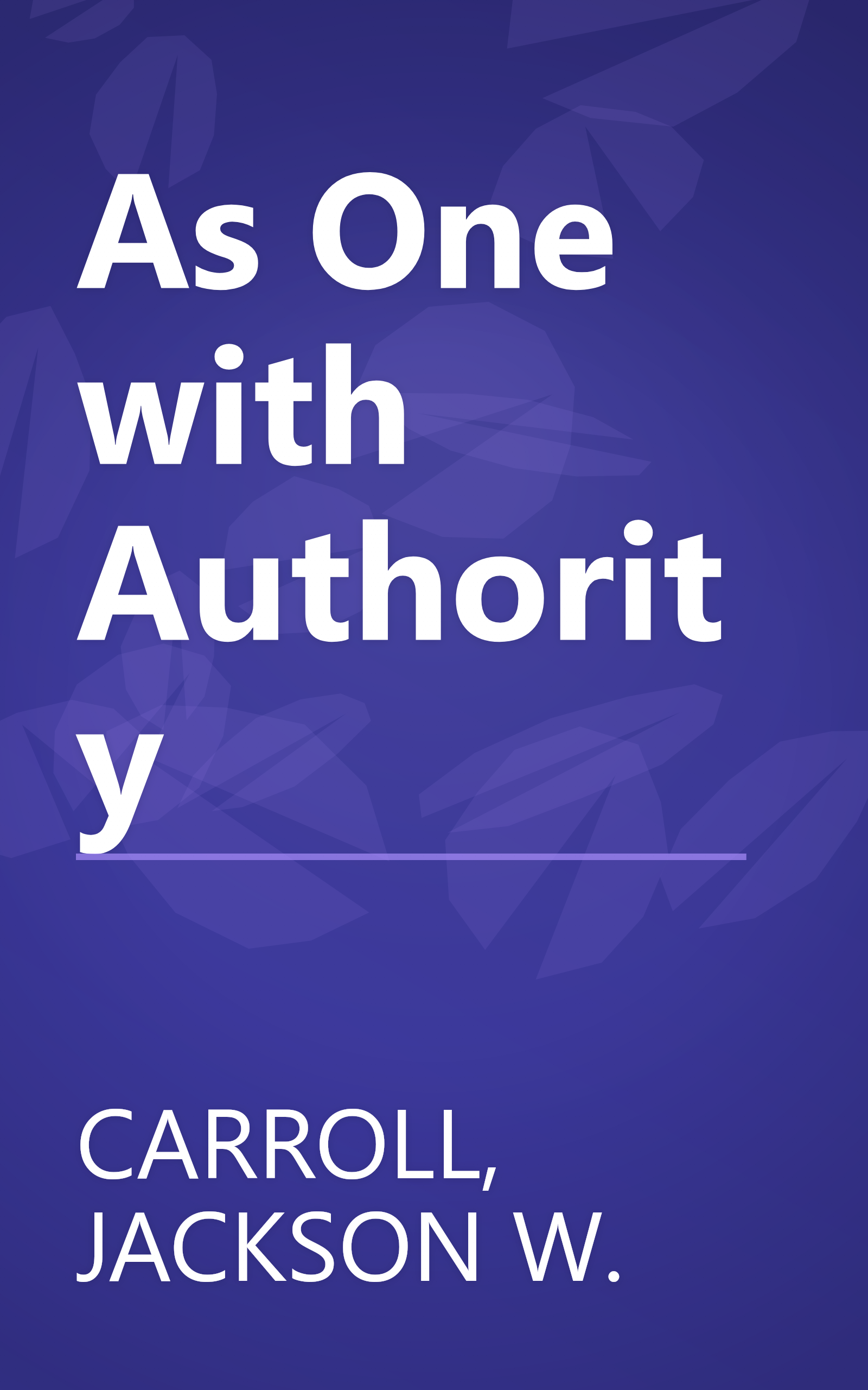 As One with Authority book cover