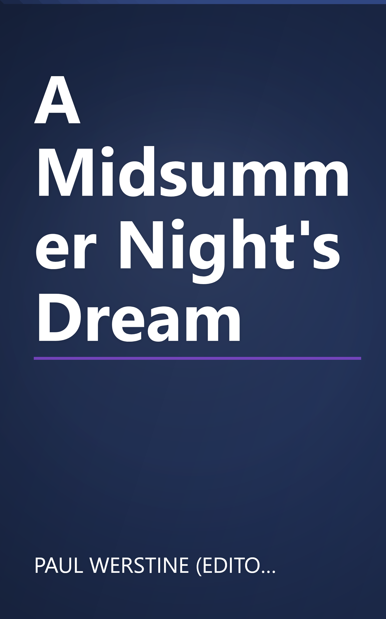 A Midsummer Night's Dream book cover