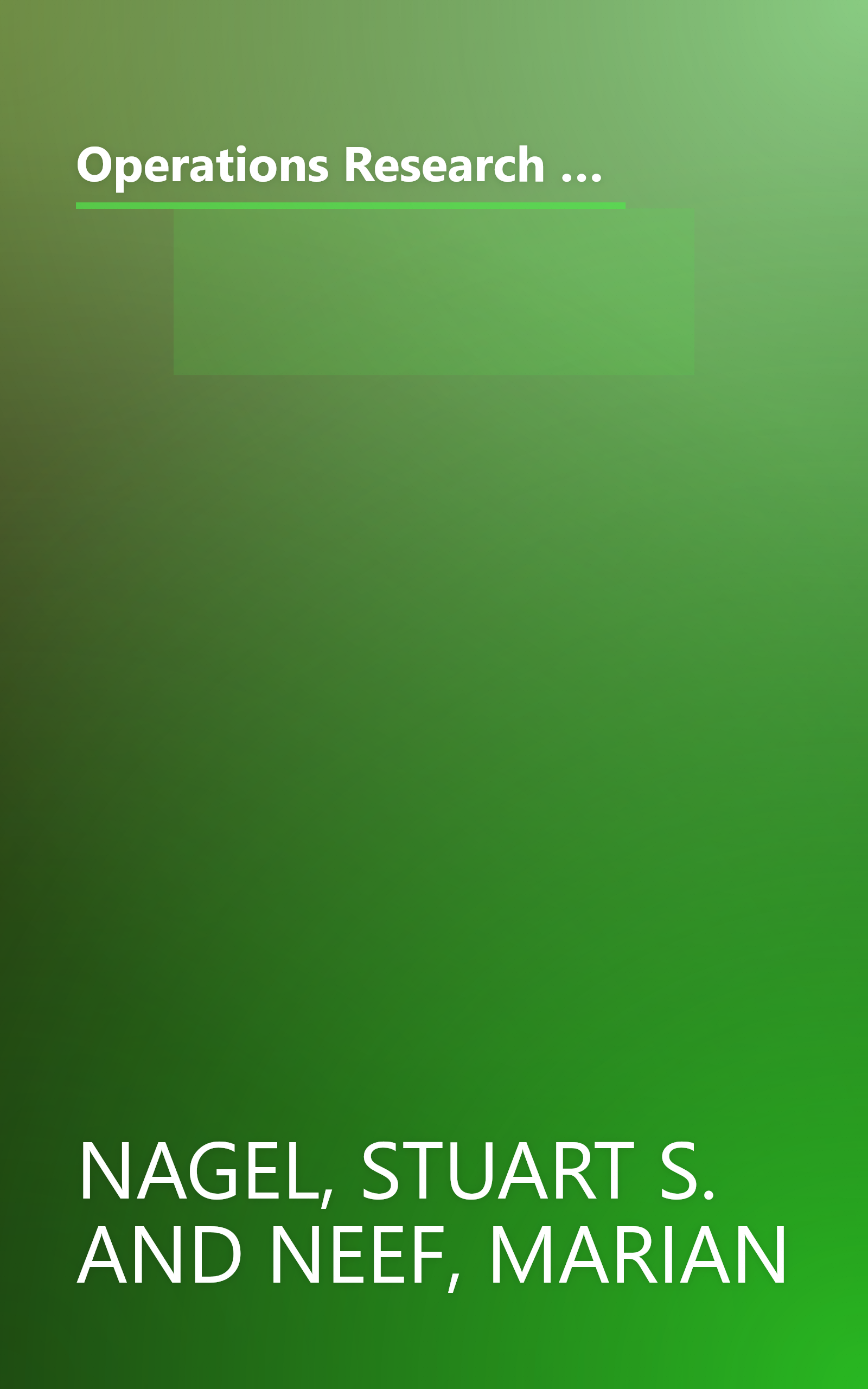 Operations Research Methods: As Applied to Political Science and the Legal Process (Quantitative Applications in the Social Sciences) book cover