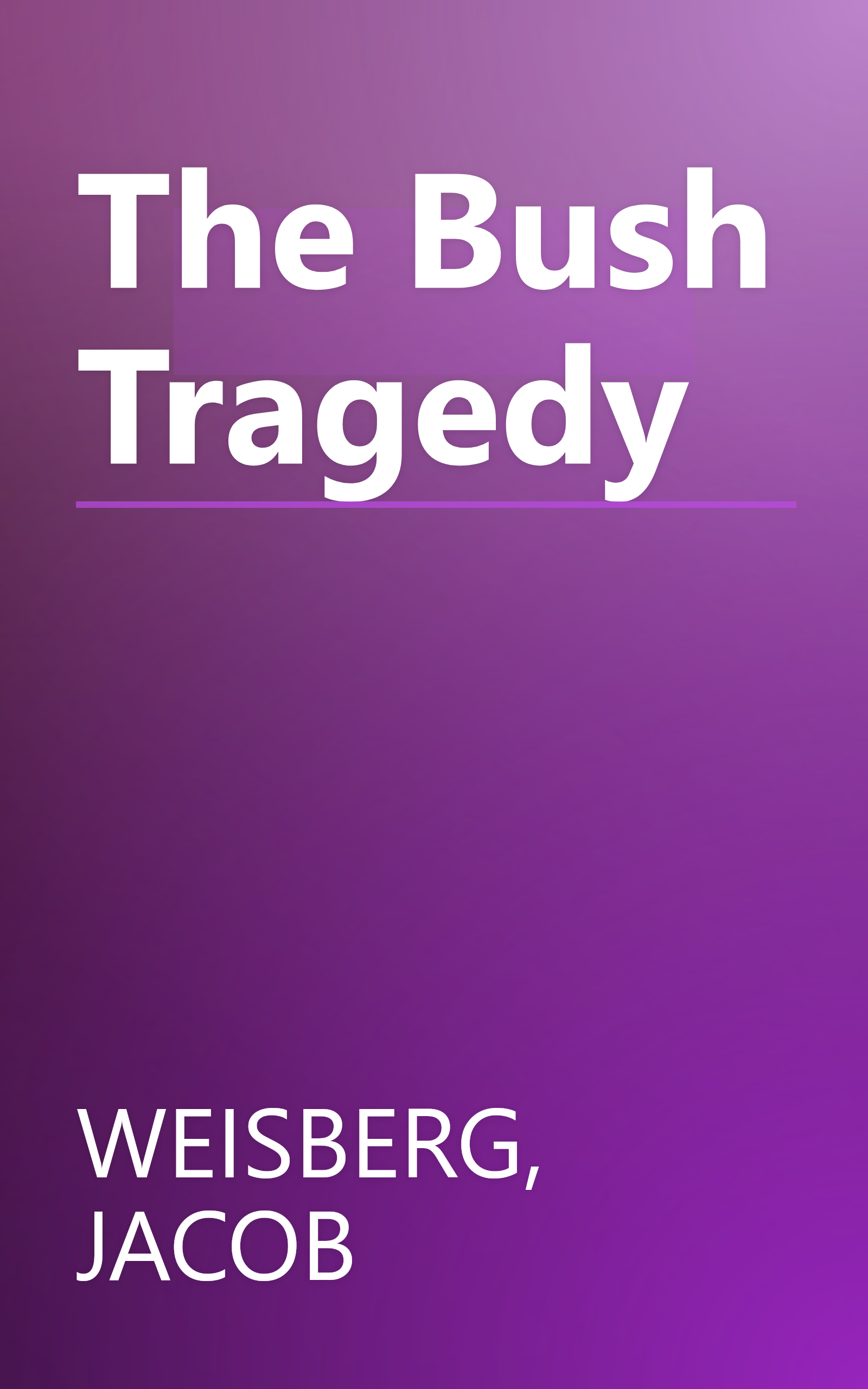 The Bush Tragedy book cover