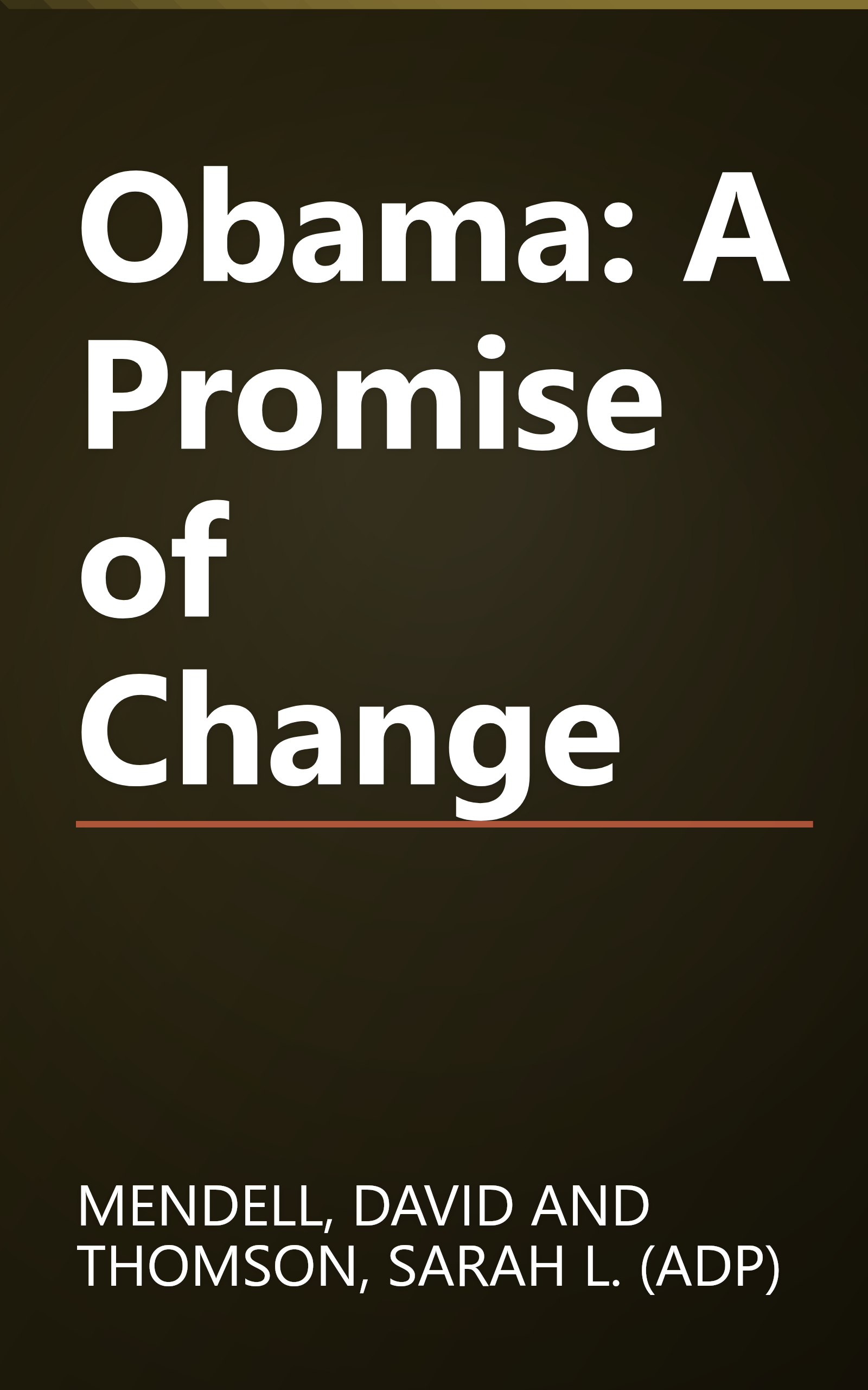 Obama: A Promise of Change book cover
