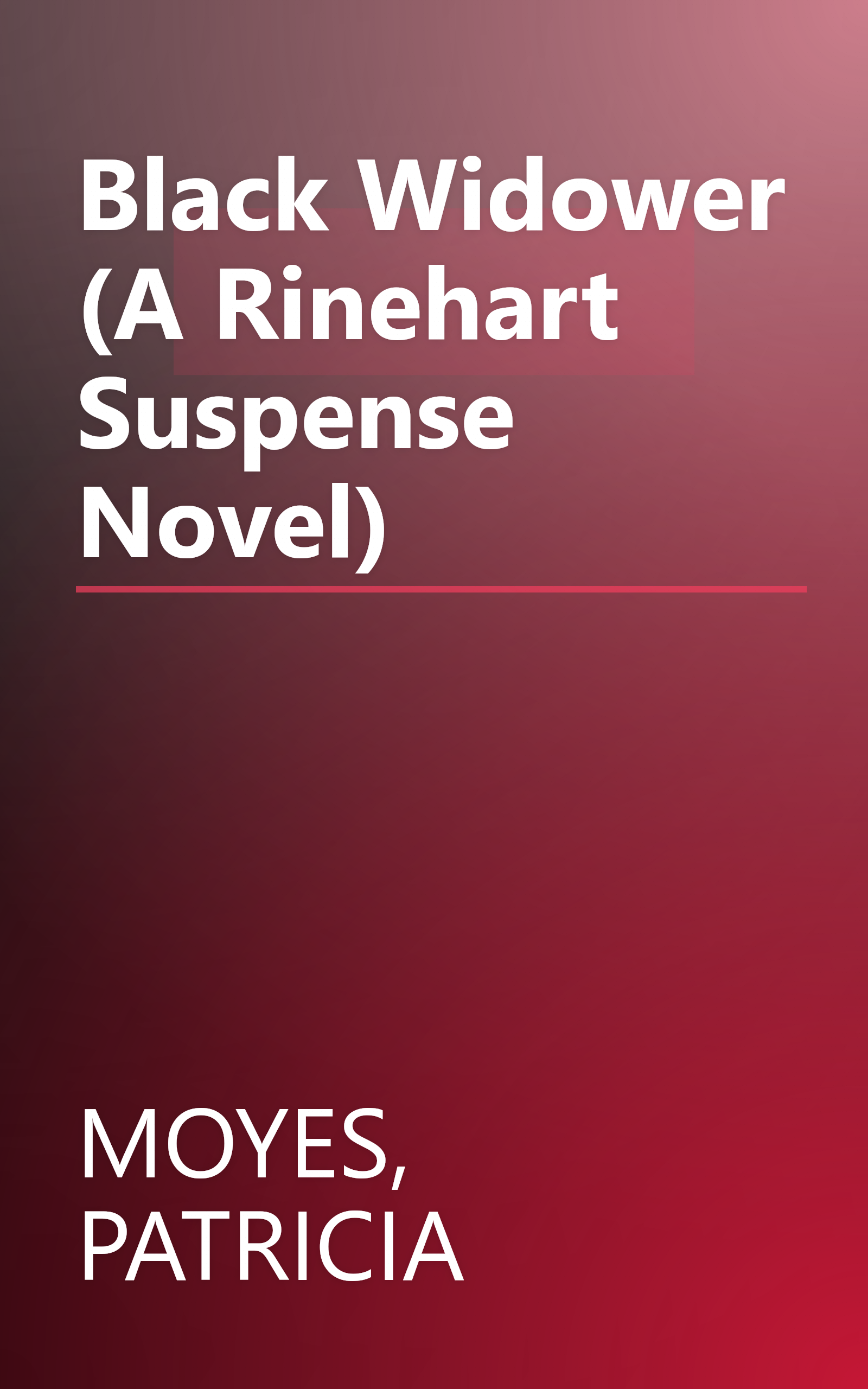 Black Widower (A Rinehart Suspense Novel) book cover