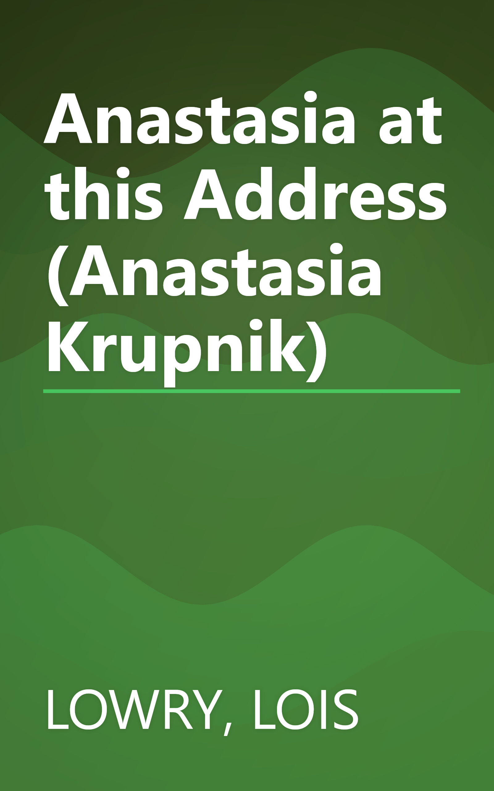 Anastasia at this Address (Anastasia Krupnik) book cover