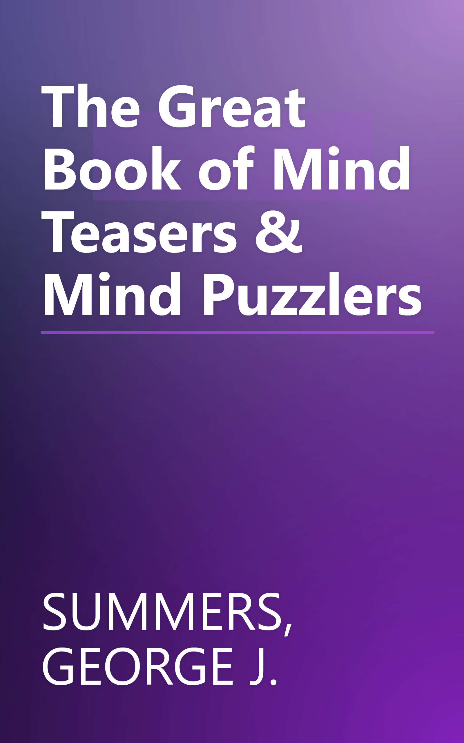 The Great Book of Mind Teasers & Mind Puzzlers book cover