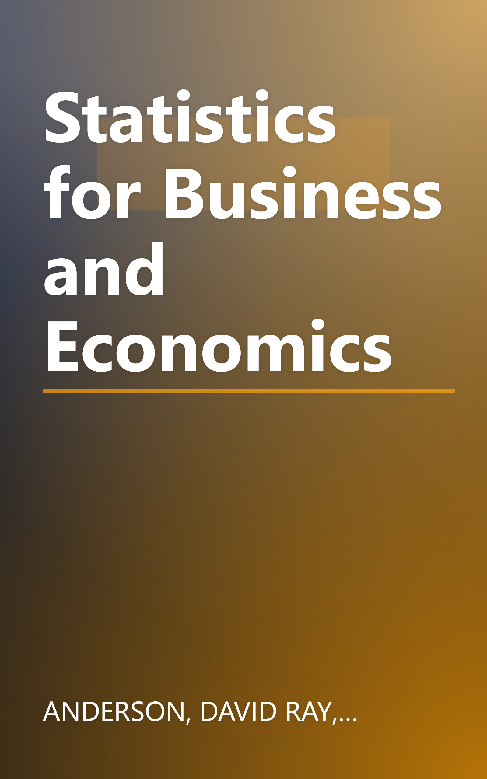 Statistics for Business and Economics book cover