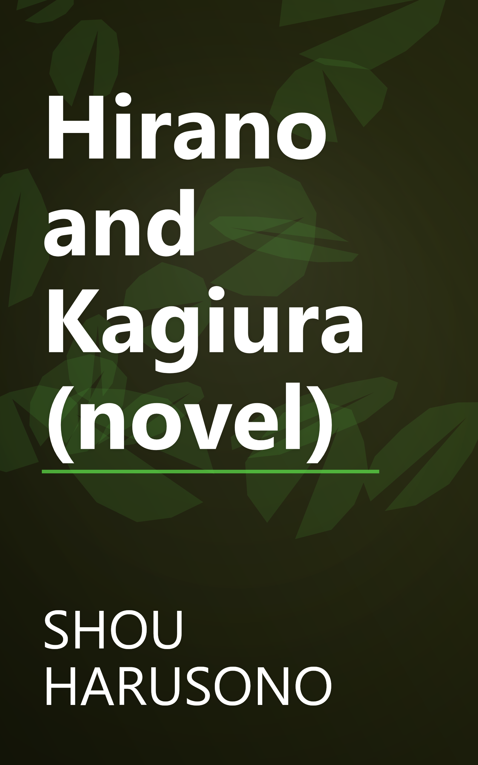 Hirano and Kagiura (novel) book cover