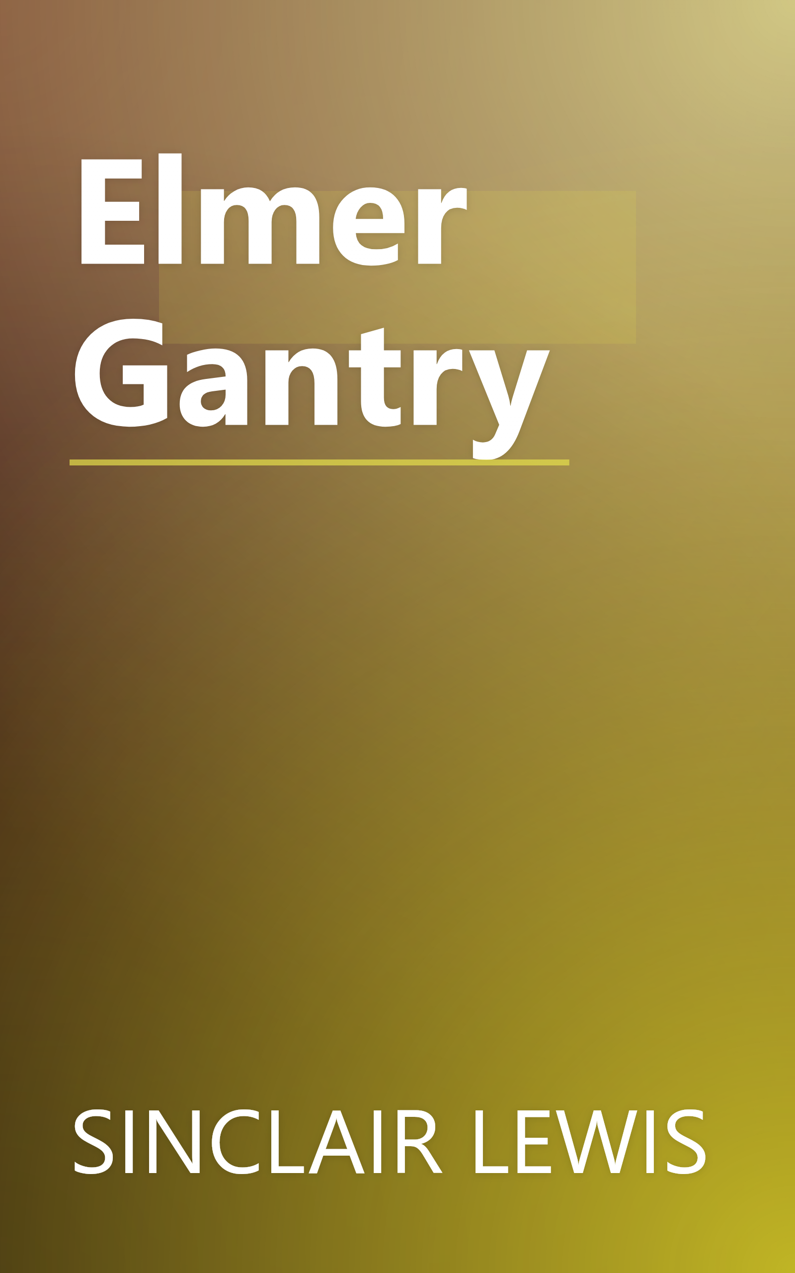 Elmer Gantry book cover