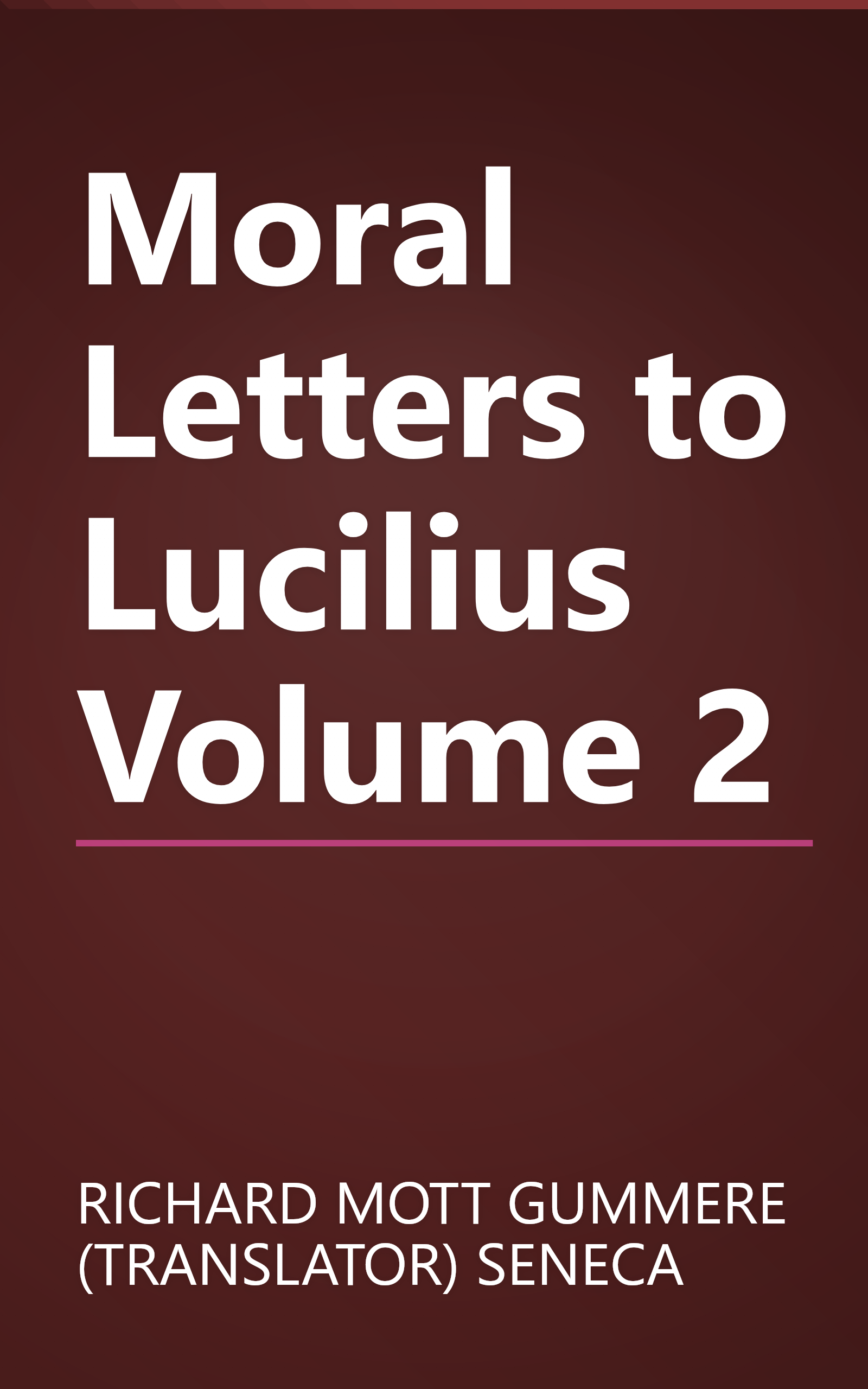 Moral Letters to Lucilius Volume 2 book cover