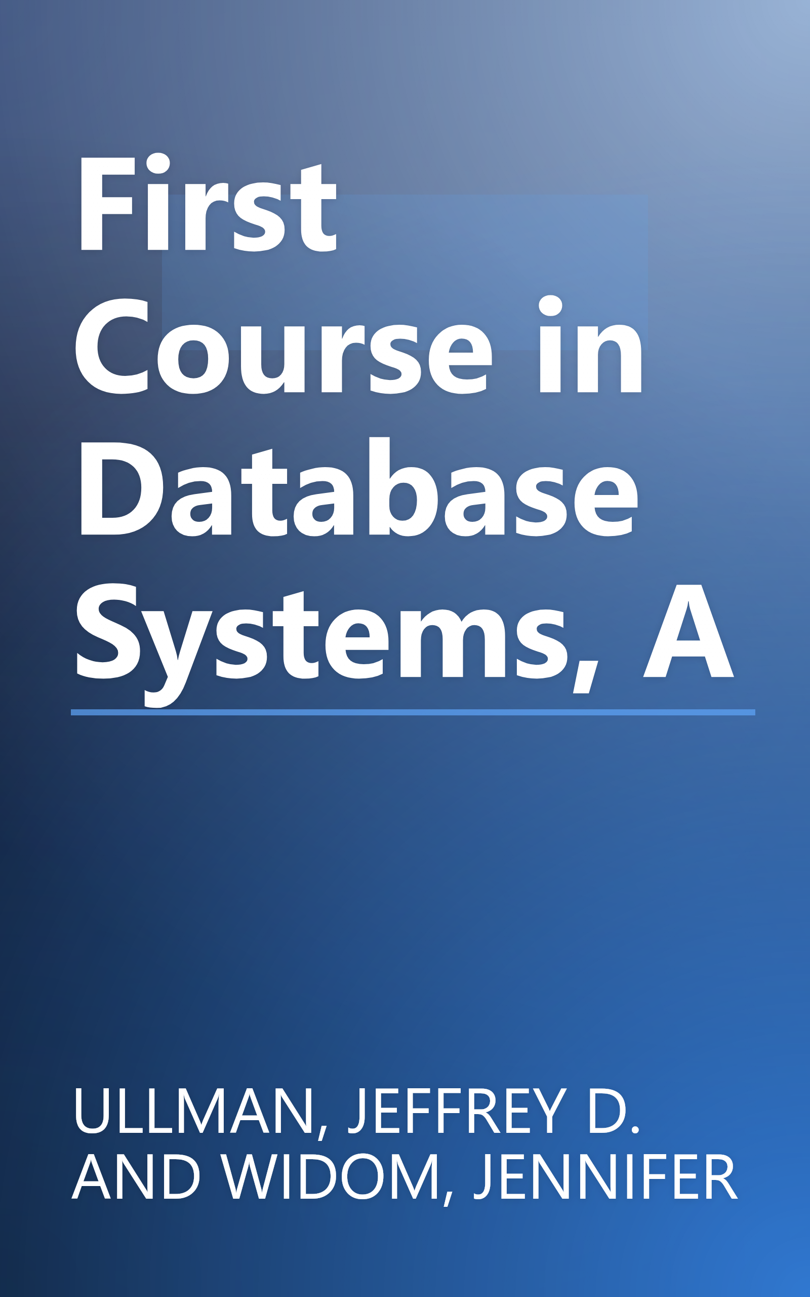 First Course in Database Systems, A book cover
