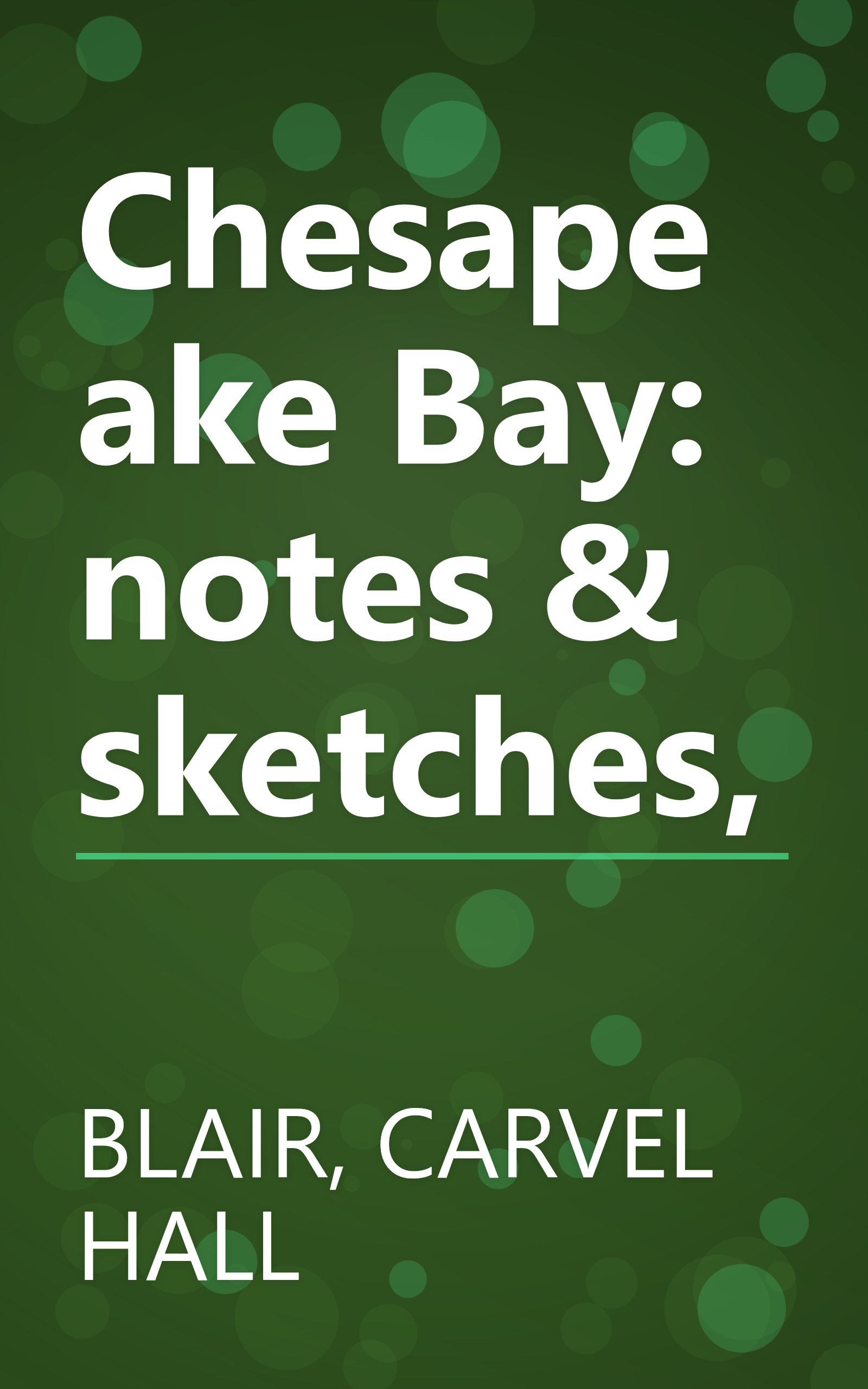 Chesapeake Bay: notes & sketches, book cover