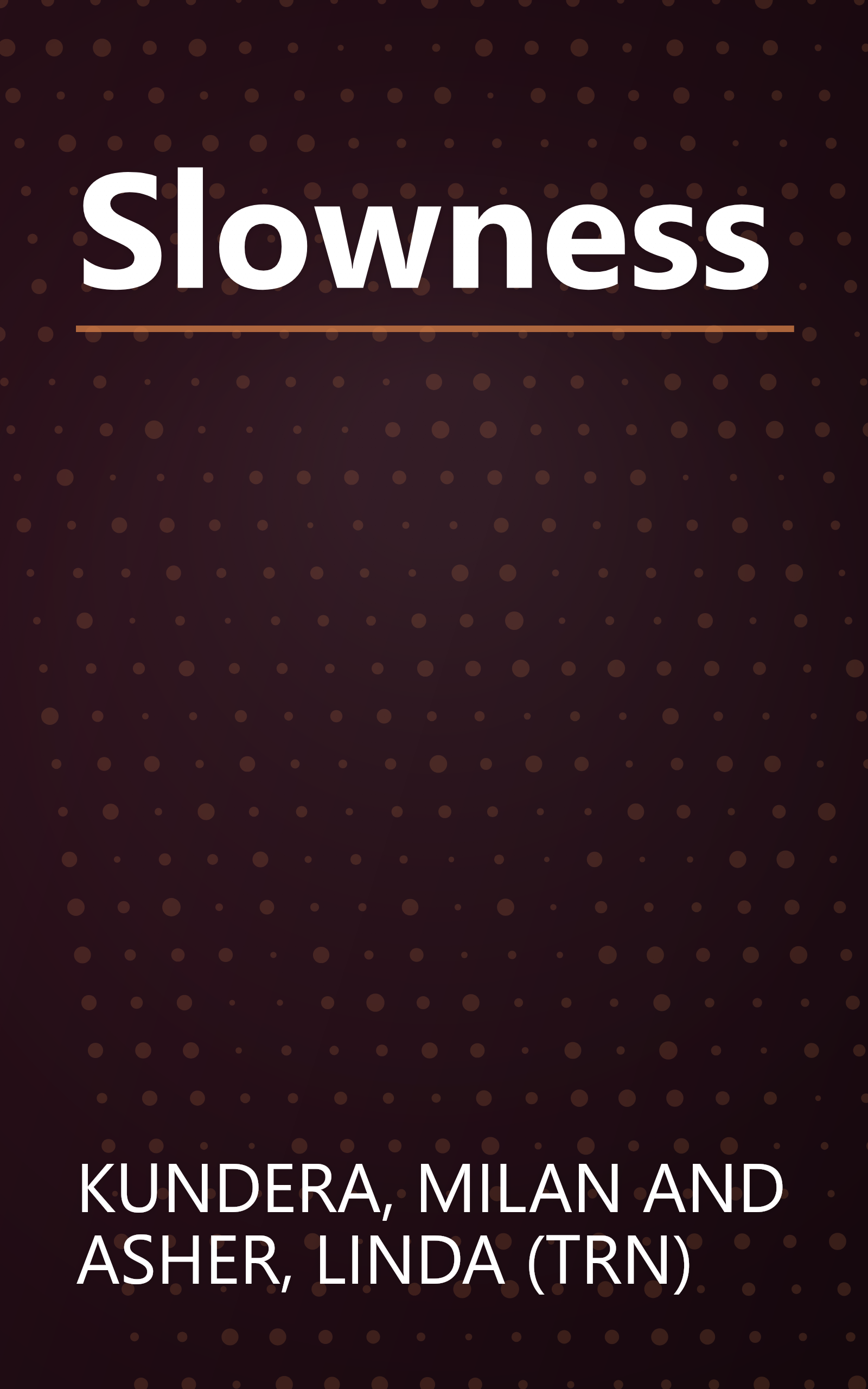 Slowness book cover