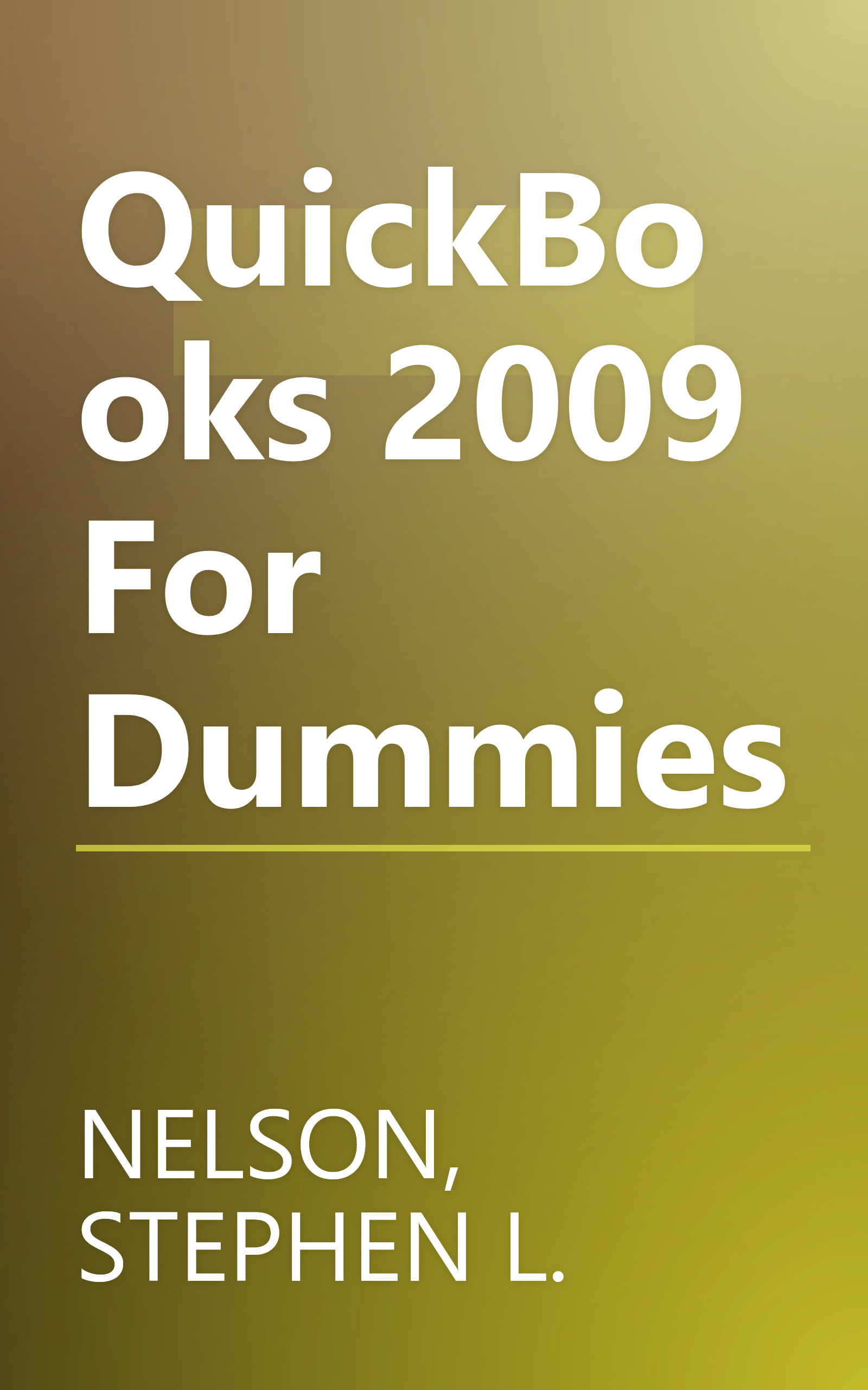 QuickBooks 2009 For Dummies book cover
