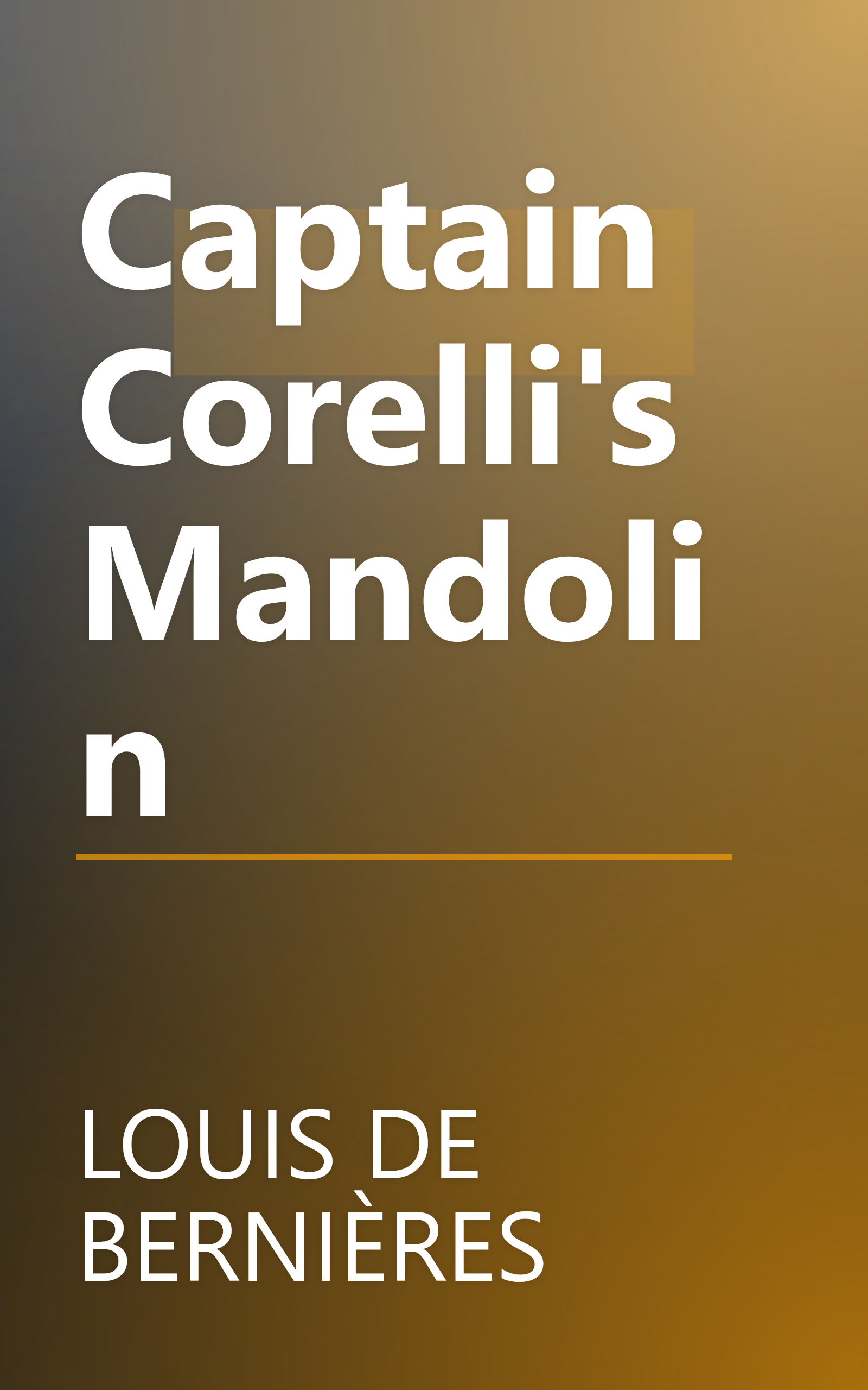 Captain Corelli's Mandolin book cover