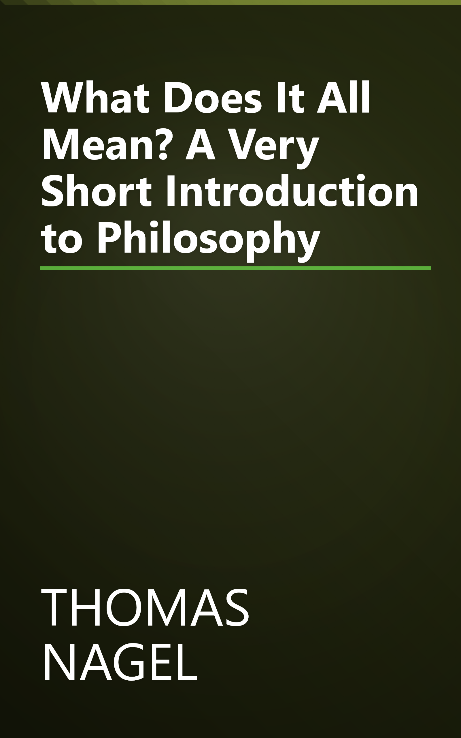 What Does It All Mean? A Very Short Introduction to Philosophy book cover