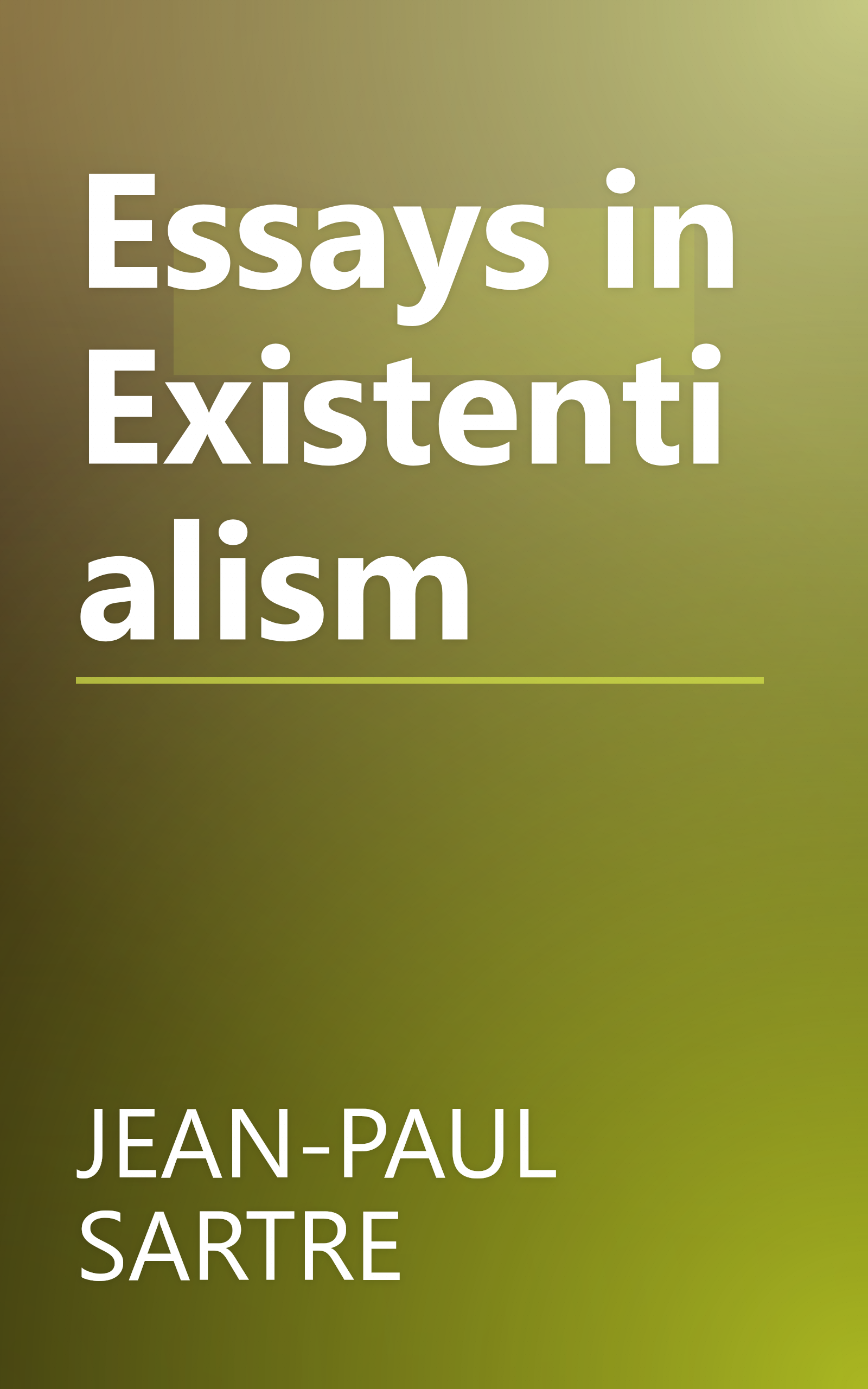 Essays in Existentialism book cover
