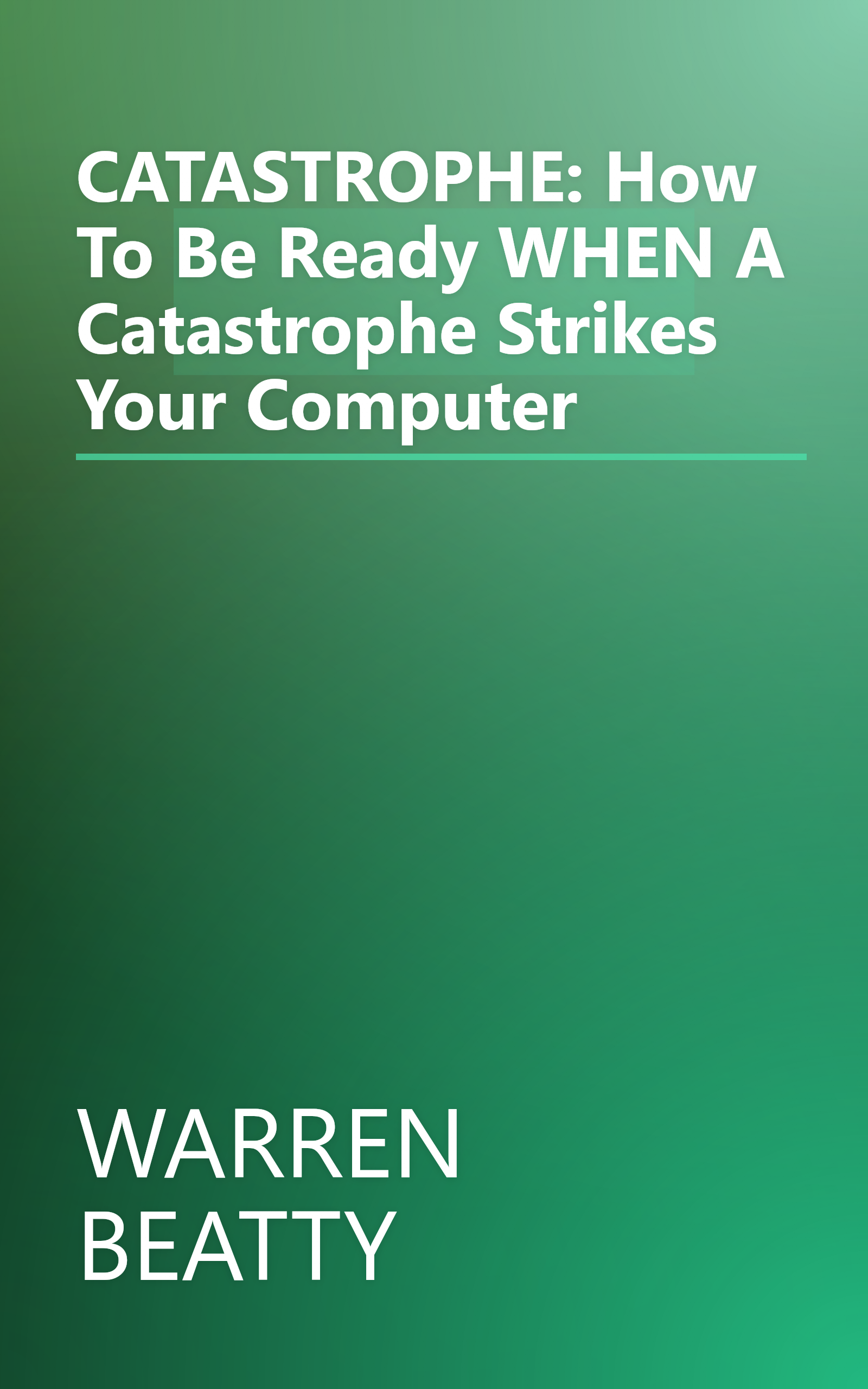 CATASTROPHE: How To Be Ready WHEN A Catastrophe Strikes Your Computer book cover