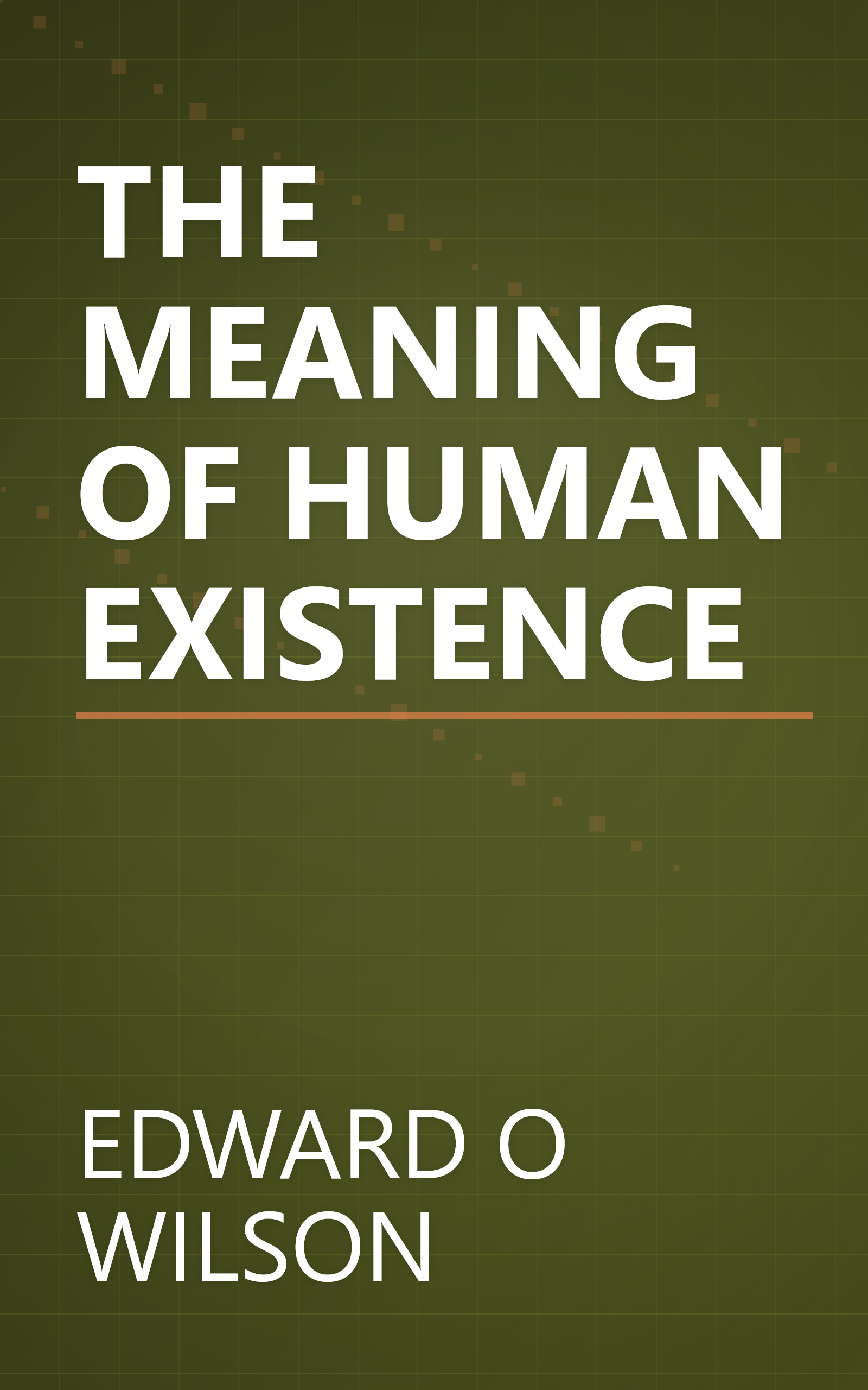 THE MEANING OF HUMAN EXISTENCE book cover