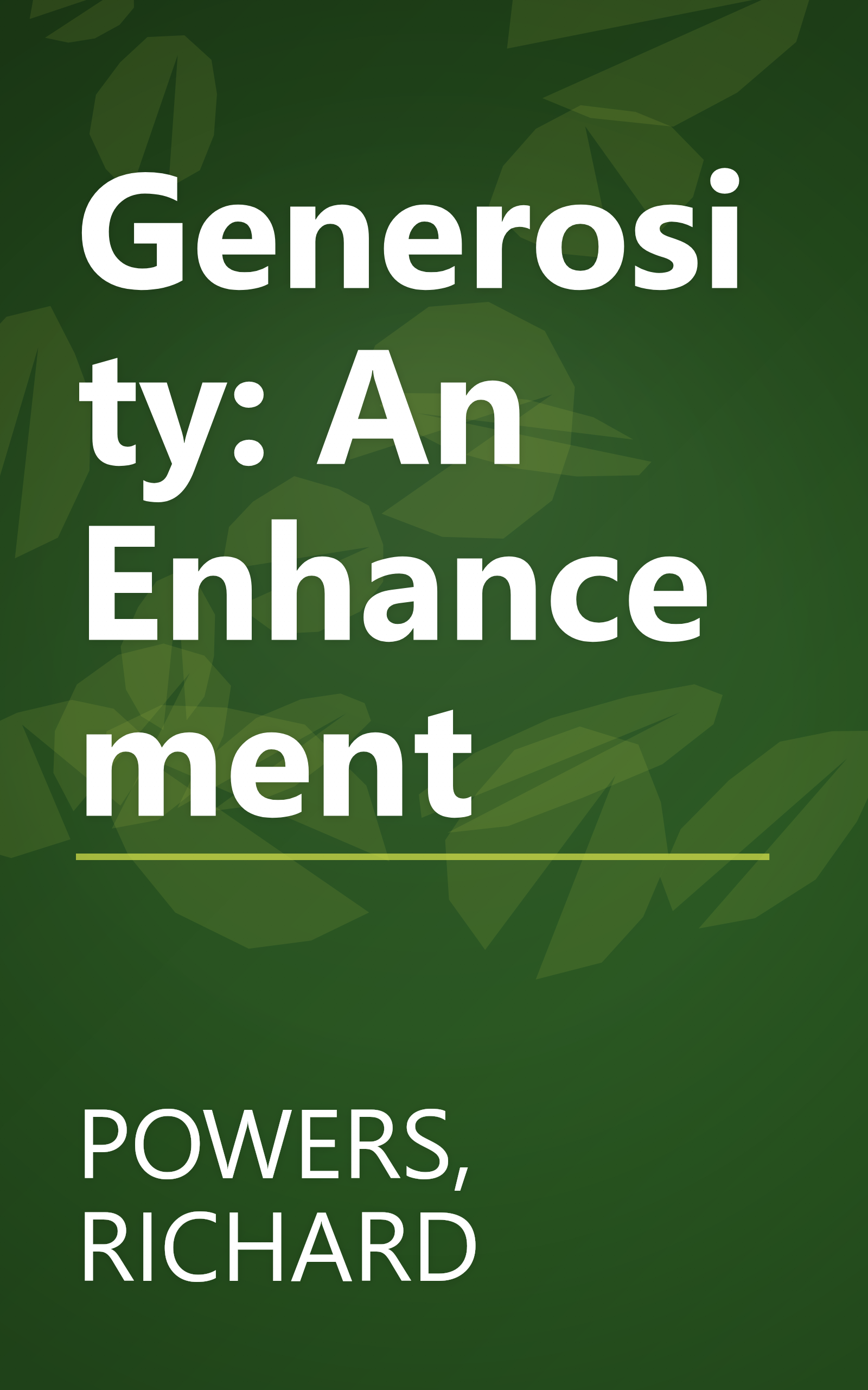 Generosity: An Enhancement book cover