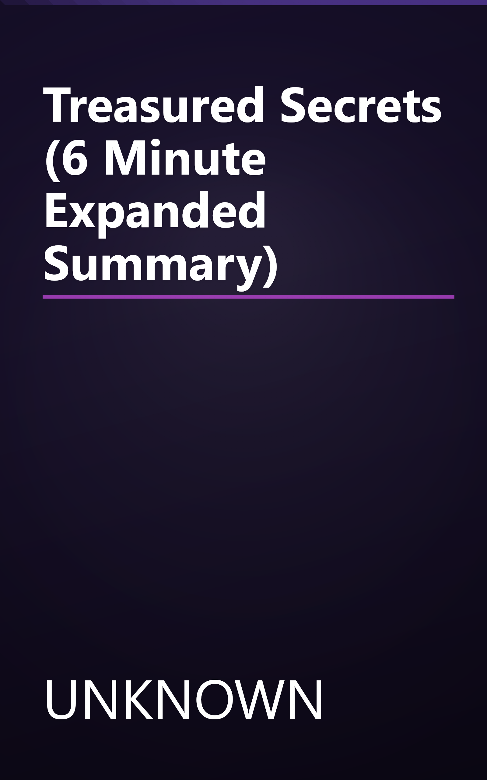 Treasured Secrets (6 Minute   Expanded Summary) book cover