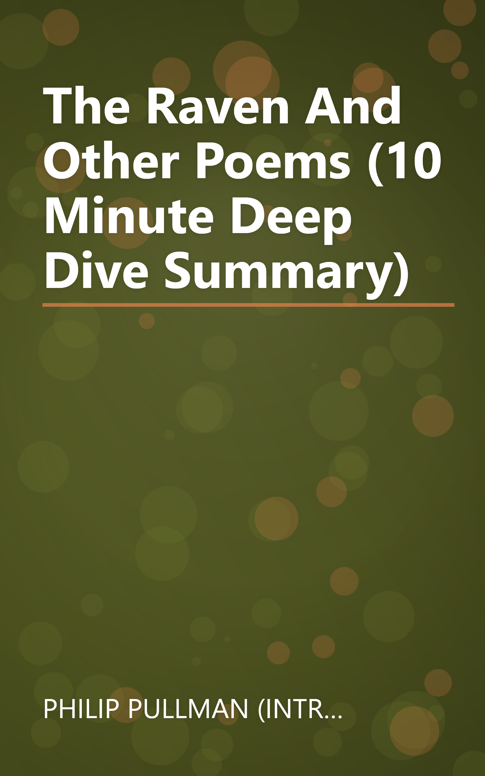 The Raven And Other Poems (10 Minute   Deep Dive Summary) book cover