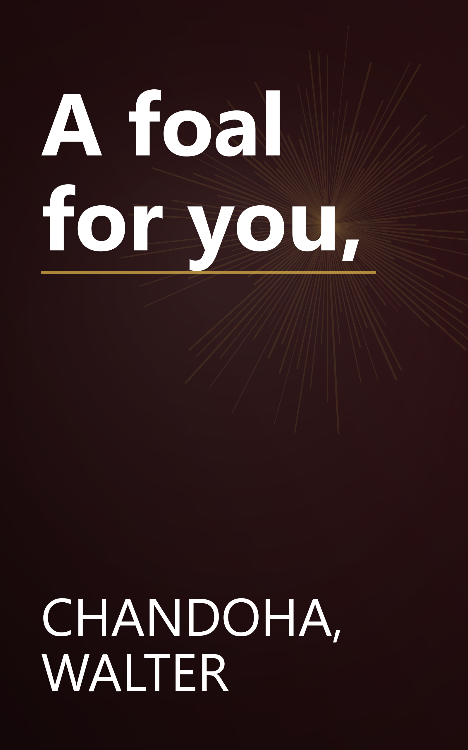 A foal for you, book cover