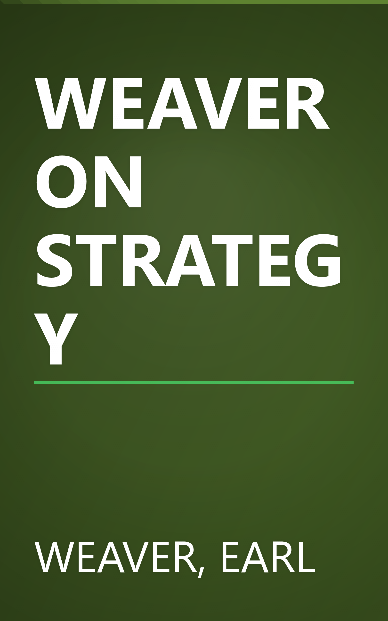 WEAVER ON STRATEGY book cover