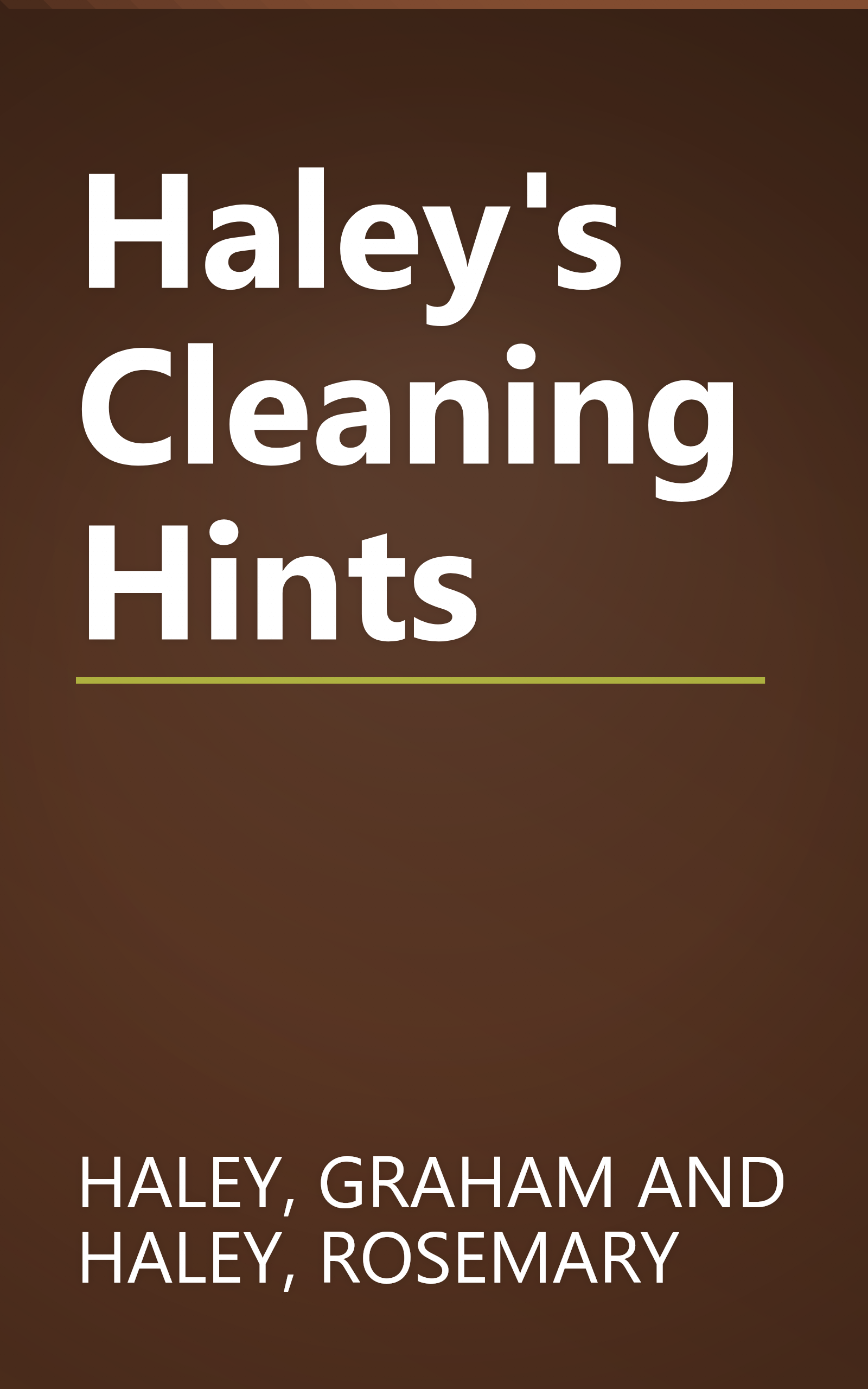 Haley's Cleaning Hints book cover