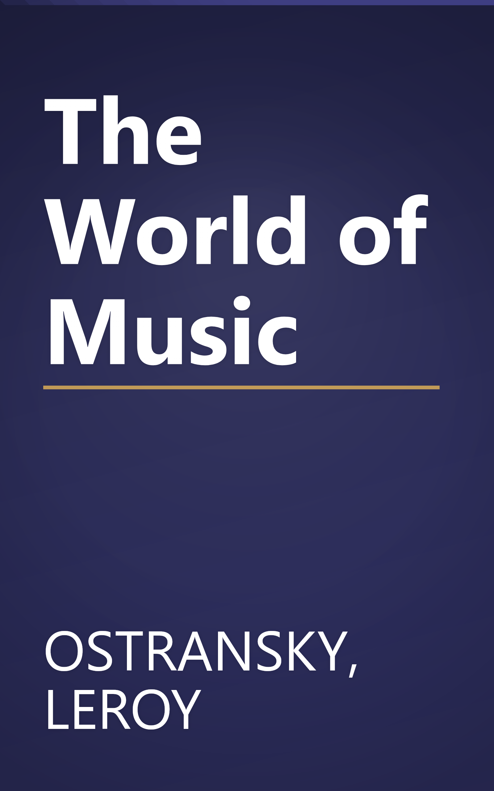 The World of Music book cover