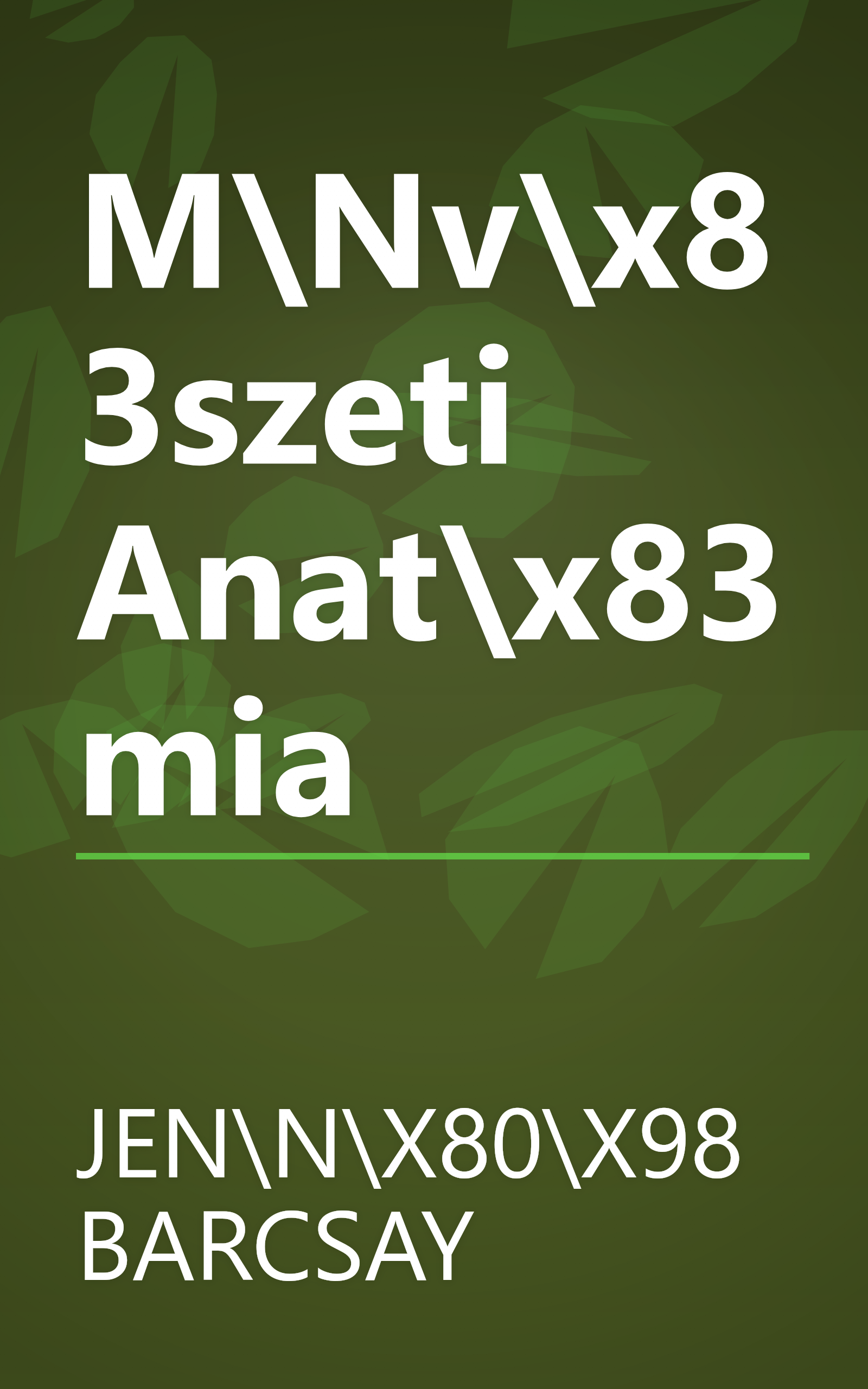 M\Nv\x83szeti Anat\x83mia book cover