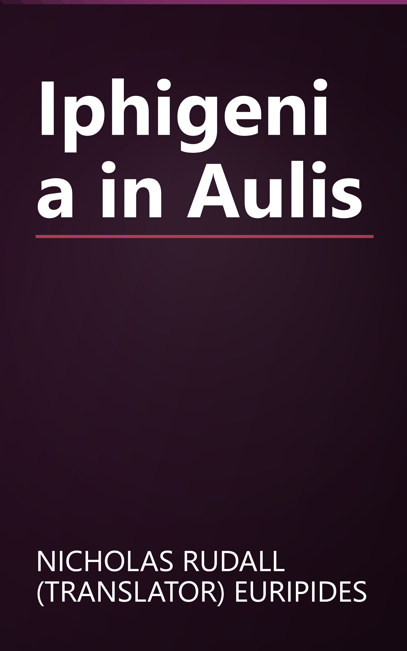 Iphigenia in Aulis book cover