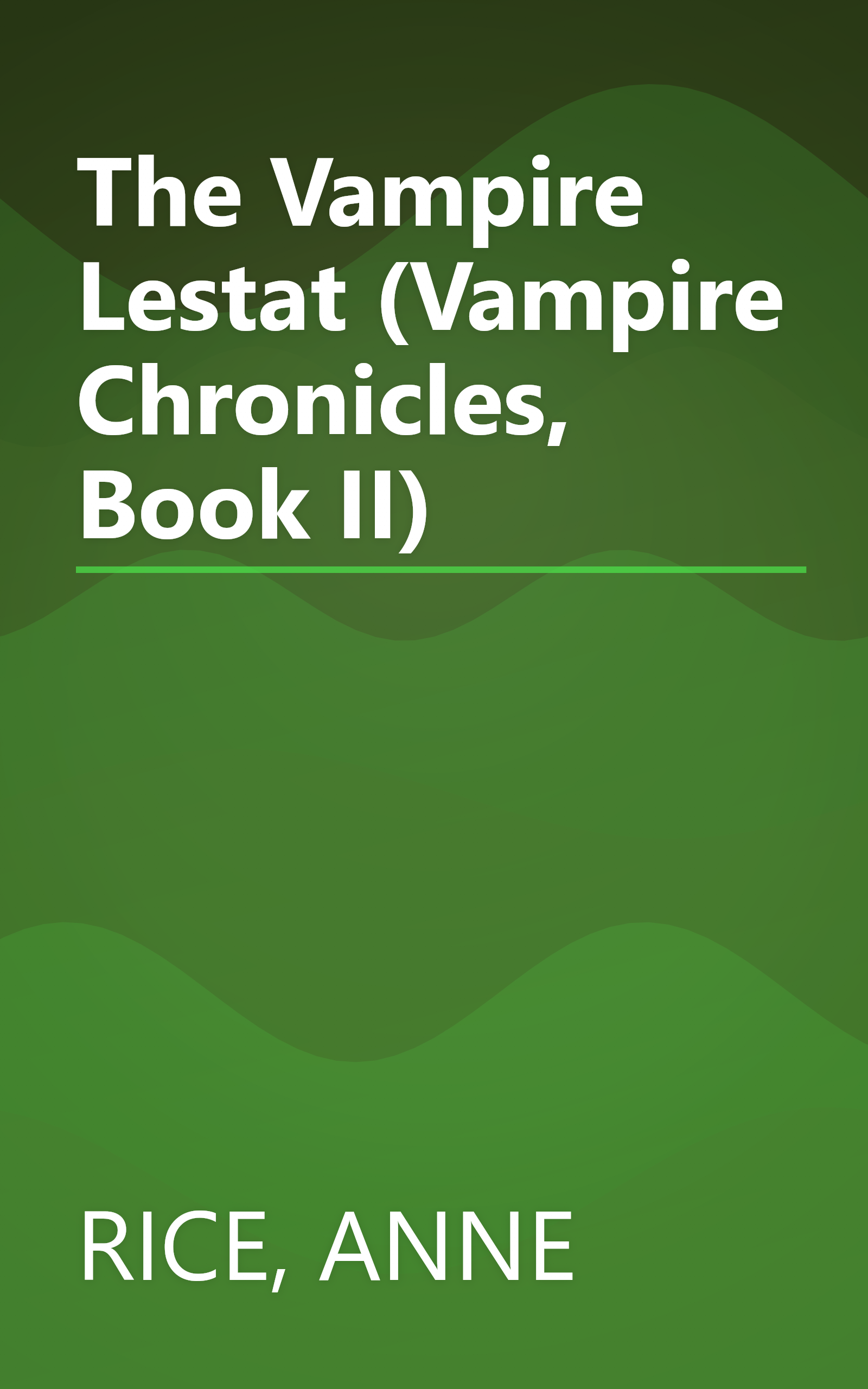 The Vampire Lestat (Vampire Chronicles, Book II) book cover
