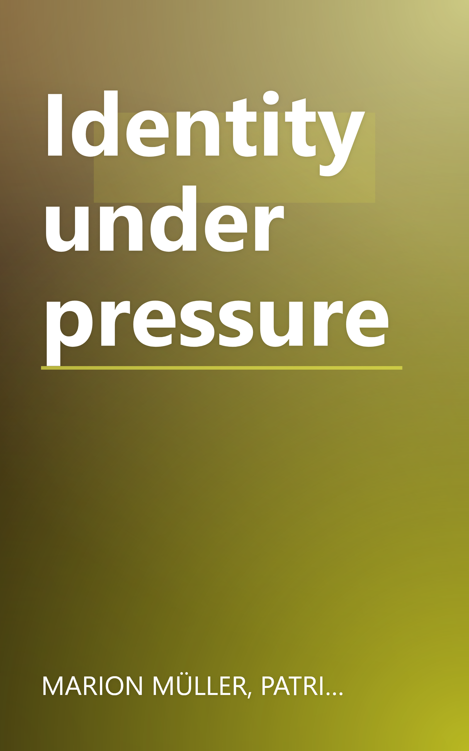Identity under pressure book cover