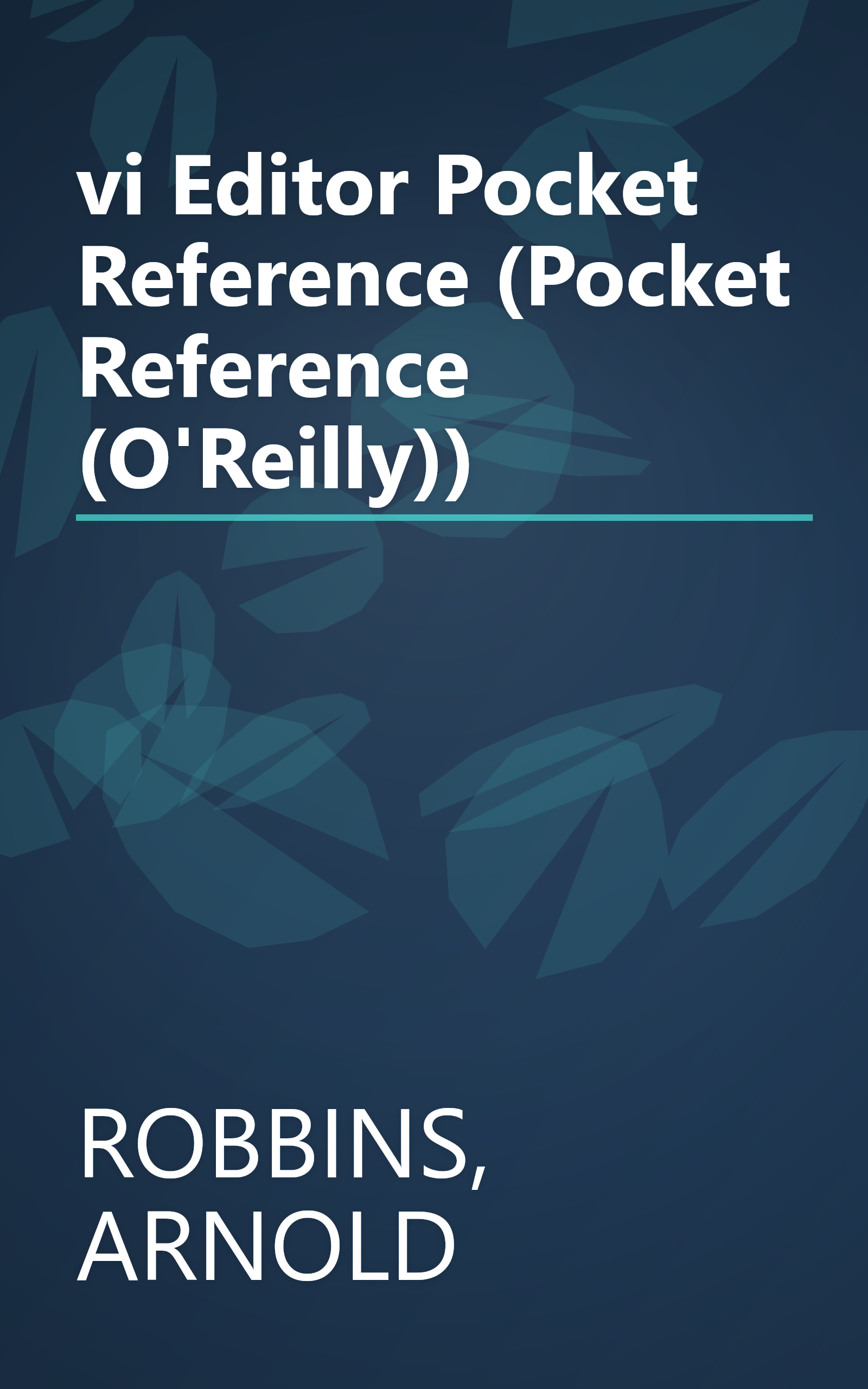 vi Editor Pocket Reference (Pocket Reference (O'Reilly)) book cover