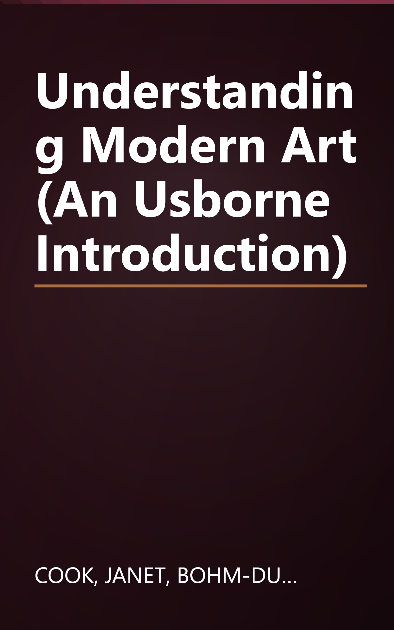 Understanding Modern Art (An Usborne Introduction) book cover