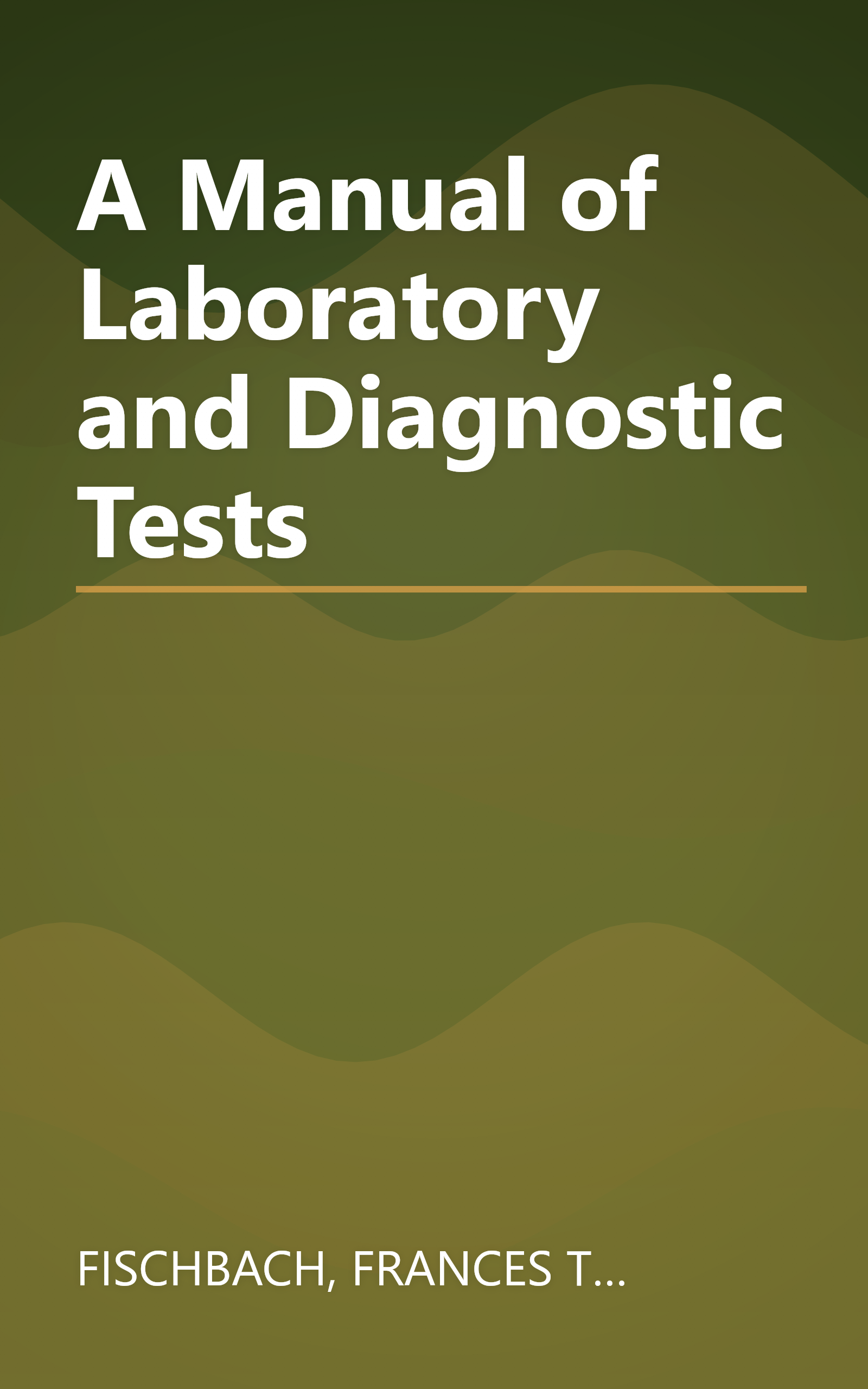 A Manual of Laboratory and Diagnostic Tests book cover
