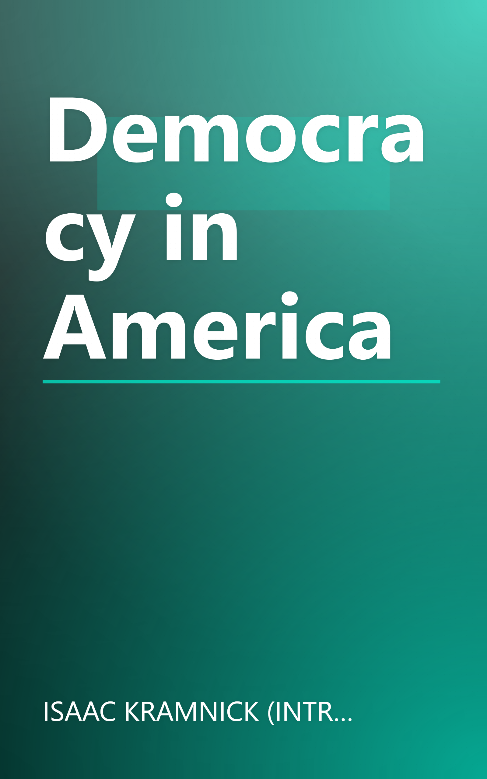 Democracy in America book cover