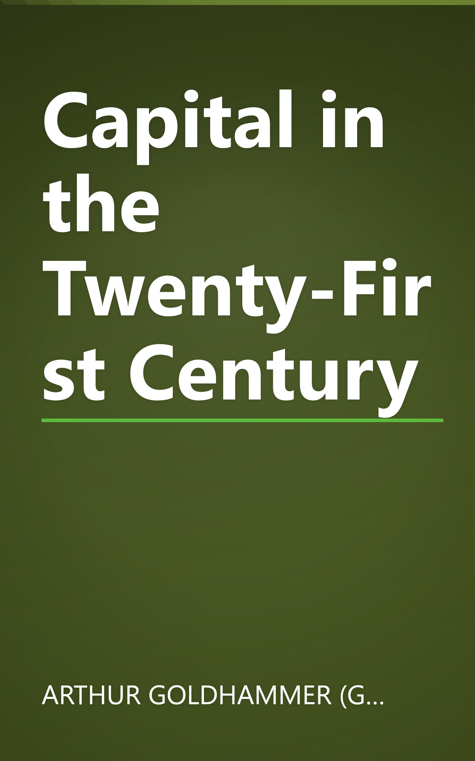 Capital in the Twenty-First Century book cover