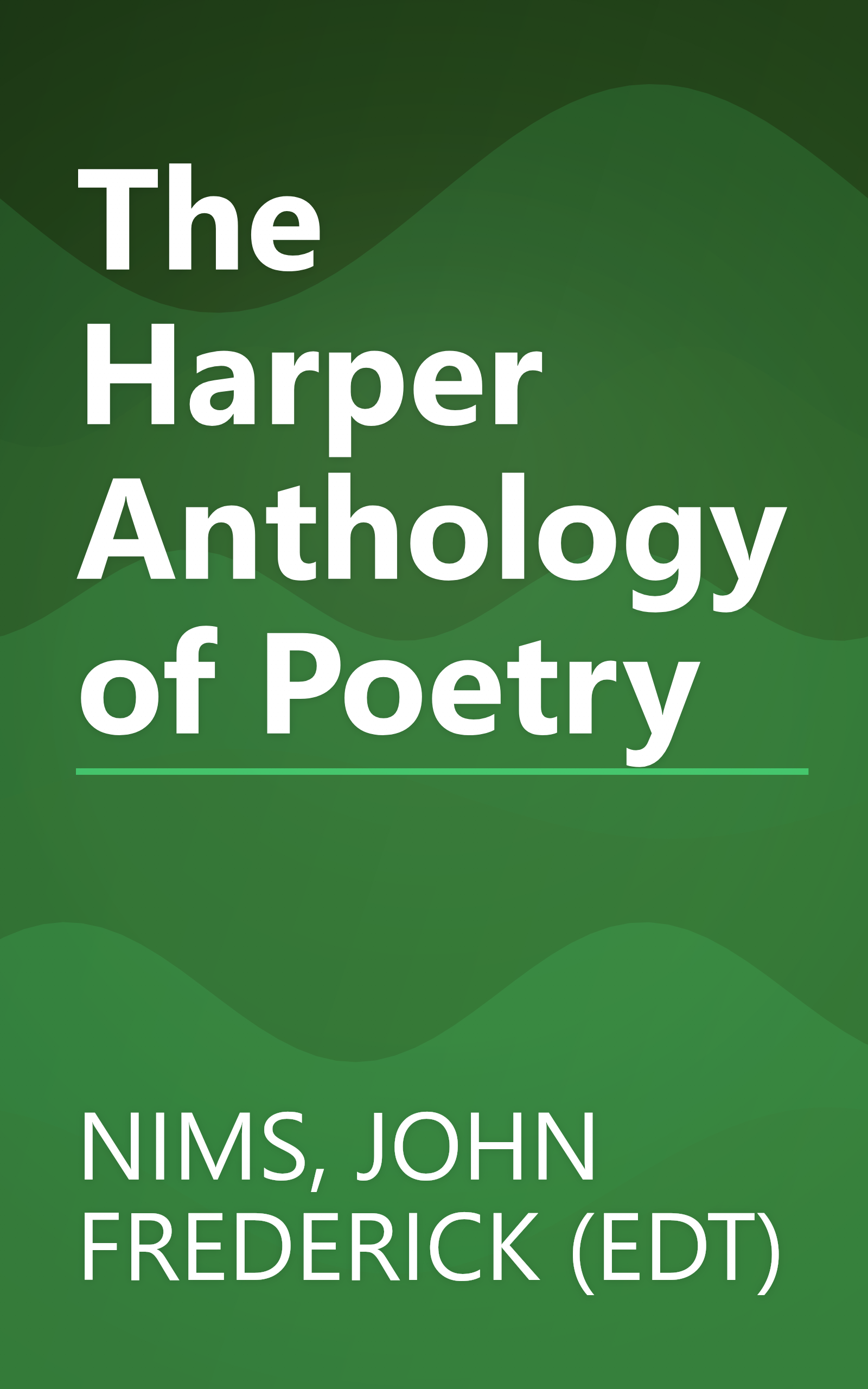 The Harper Anthology of Poetry book cover