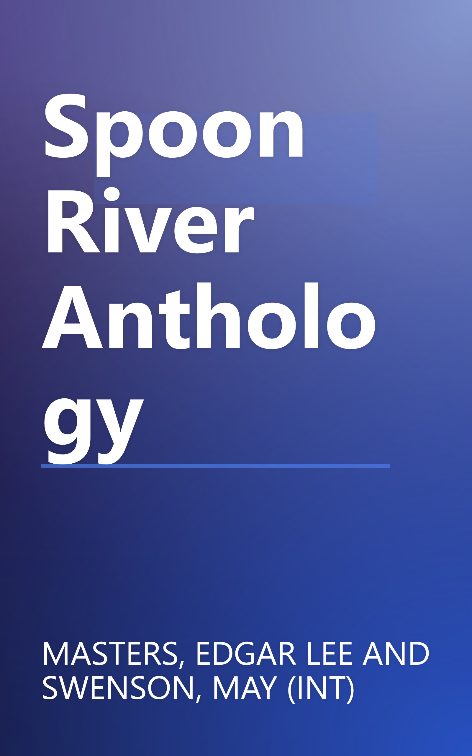Spoon River Anthology book cover